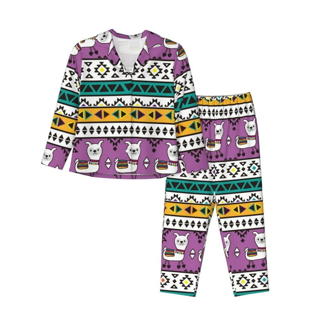Pajamas for Women Set - Exotic Funny Cute Alpaca PJ Sets for Women ...