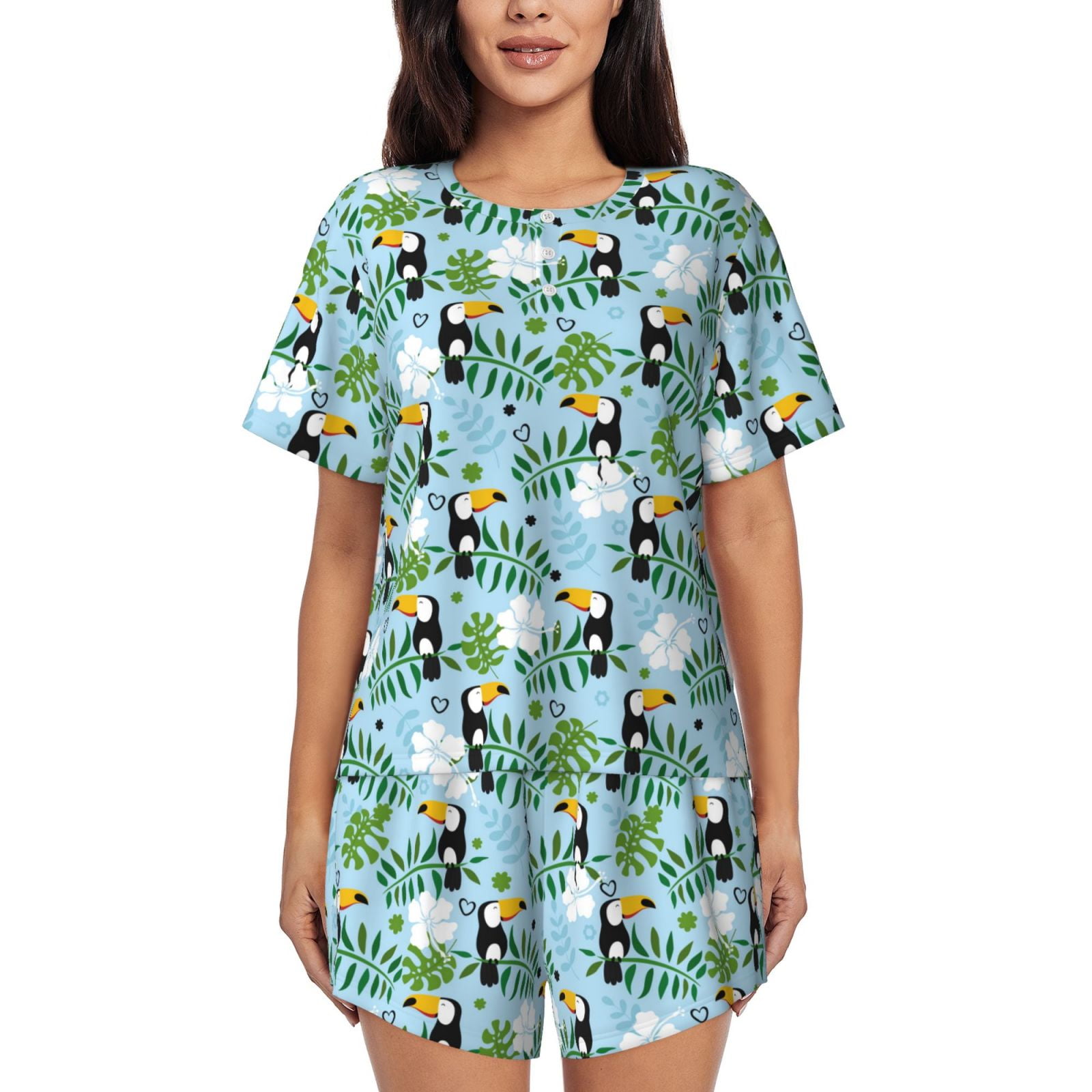 Pajamas for Women Set Exotic bird toucan 2 Piece Womens Pajama Sets ...
