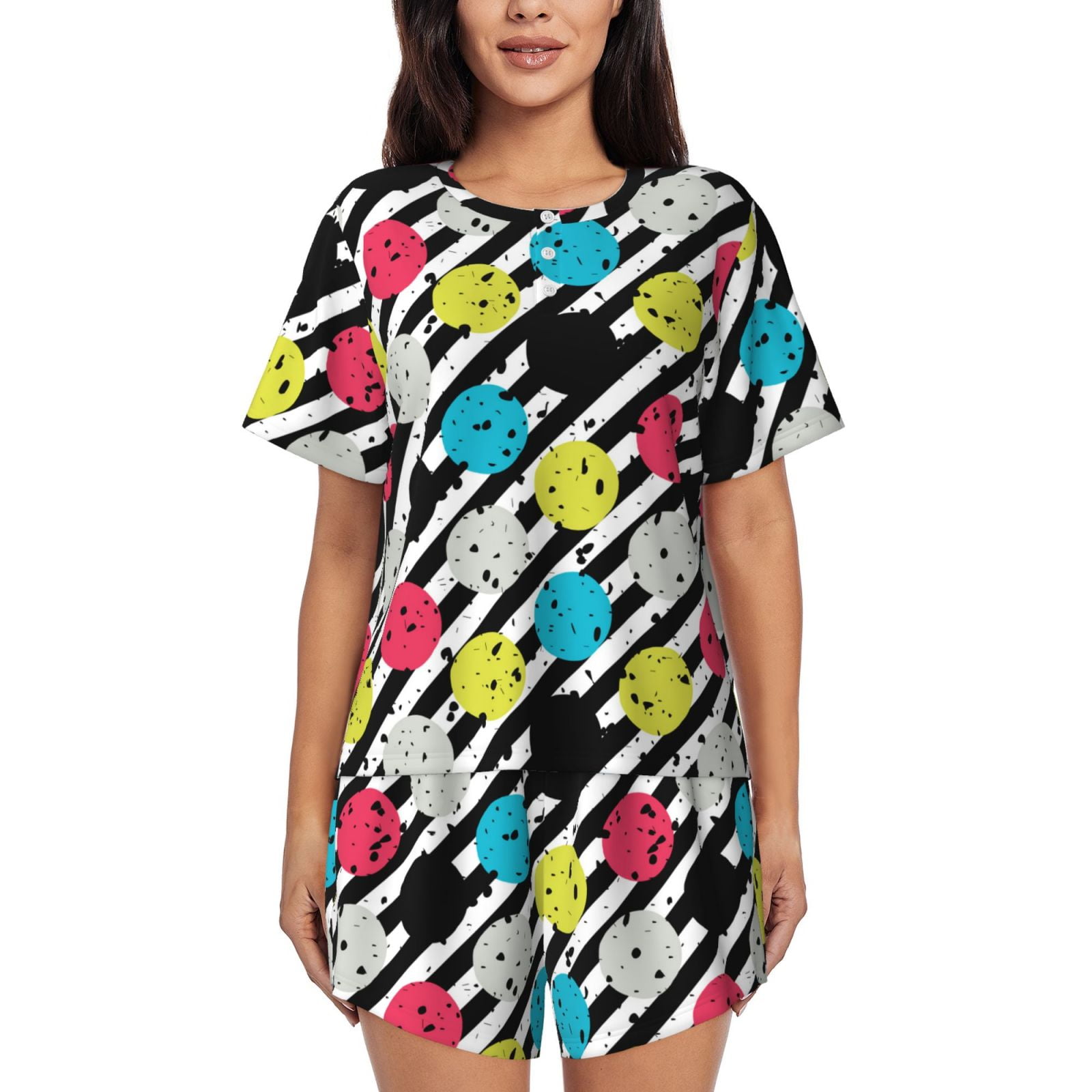 Pajamas for Women Set, Fashion Pop-art style polka dot PJ Lounge Sets ...