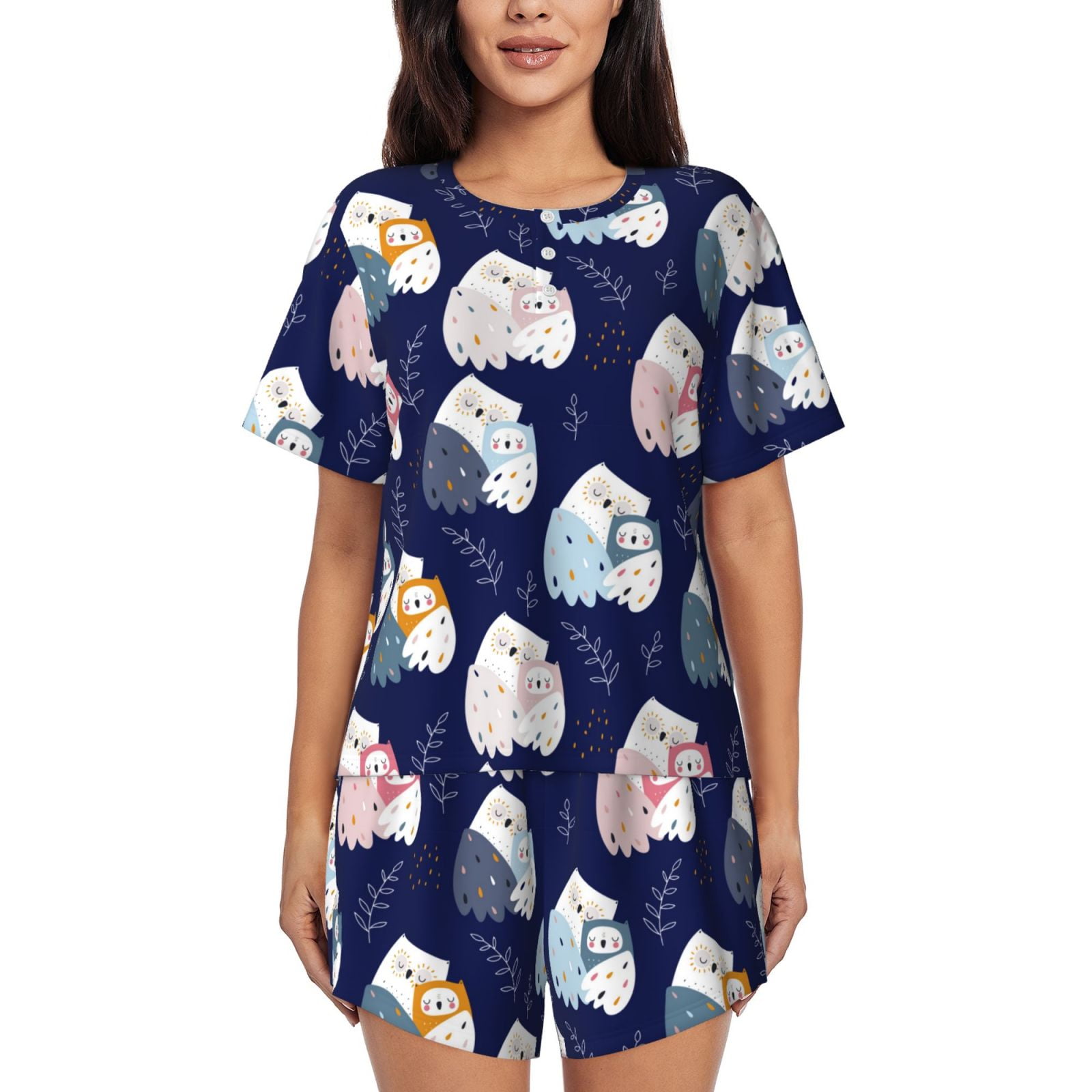 Pajamas for Women Set Mom And Baby Owls Soft Short Pj Sets for Women ...