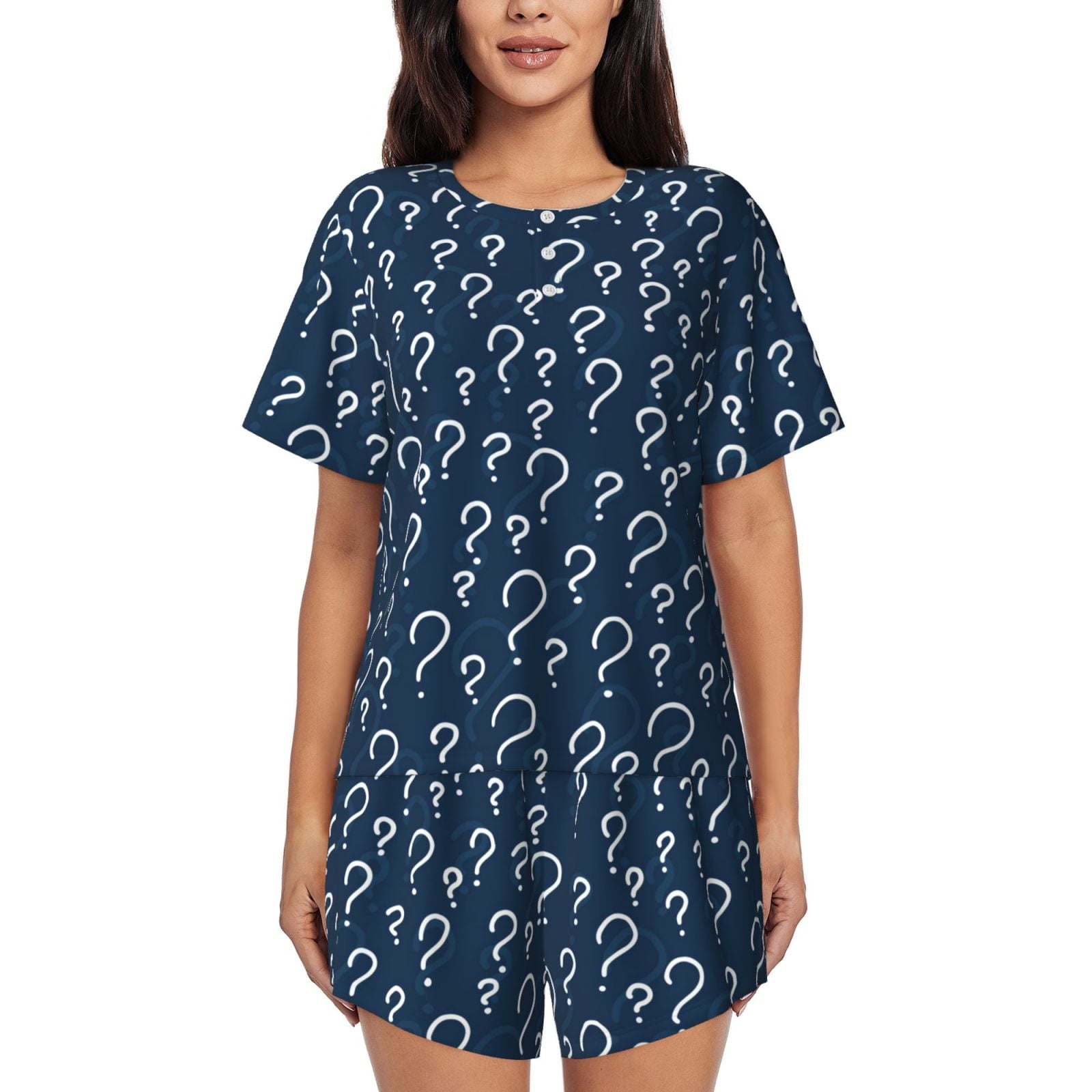 Pajamas for Women Set, Question Marks PJ Lounge Sets for Women 2 Piece ...