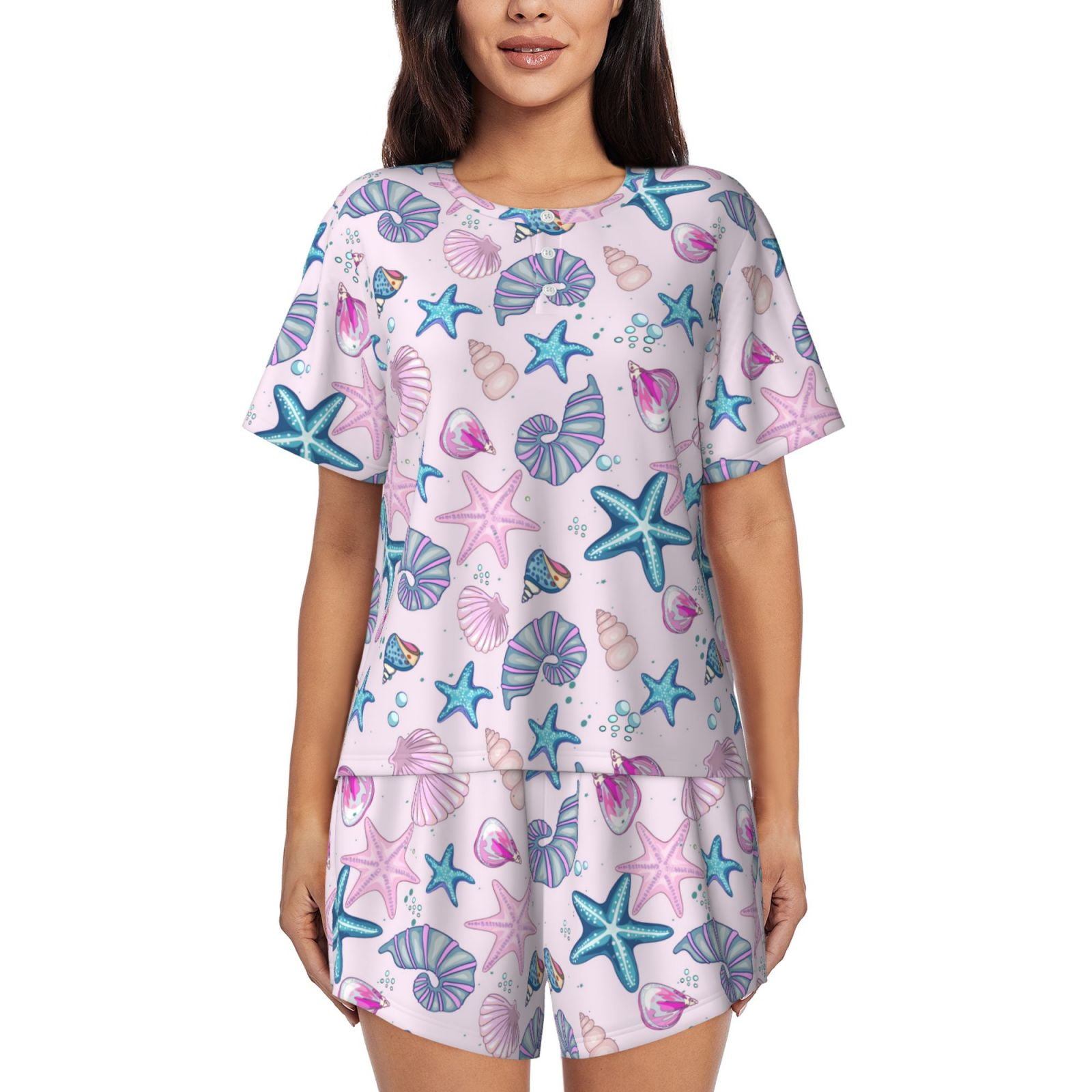 Pajamas for Women Set, Sea Shells 3 PJ Lounge Sets for Women 2 Piece ...