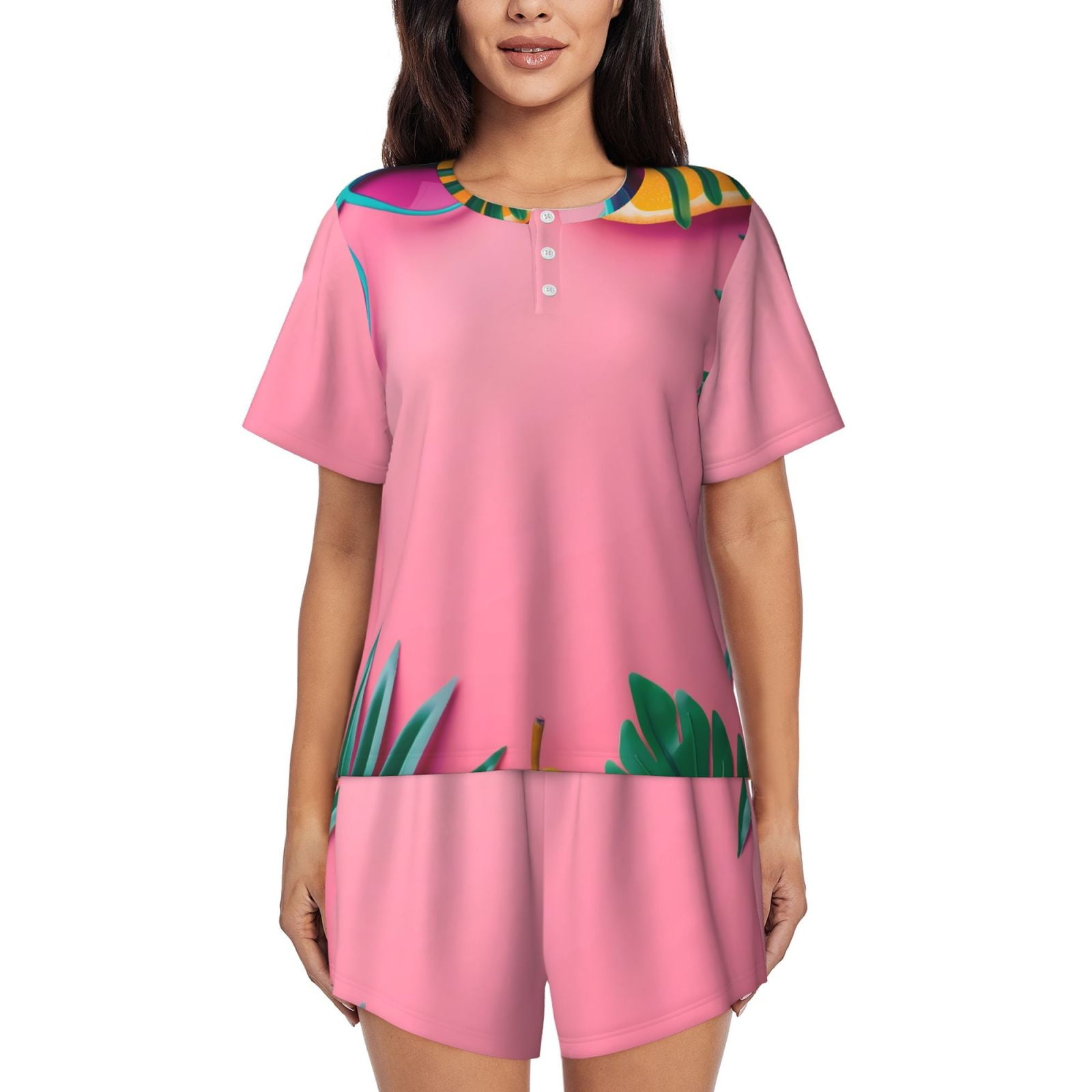 Pajamas for Women Set, Summer Fruits And Sunglasses PJ Lounge Sets for ...