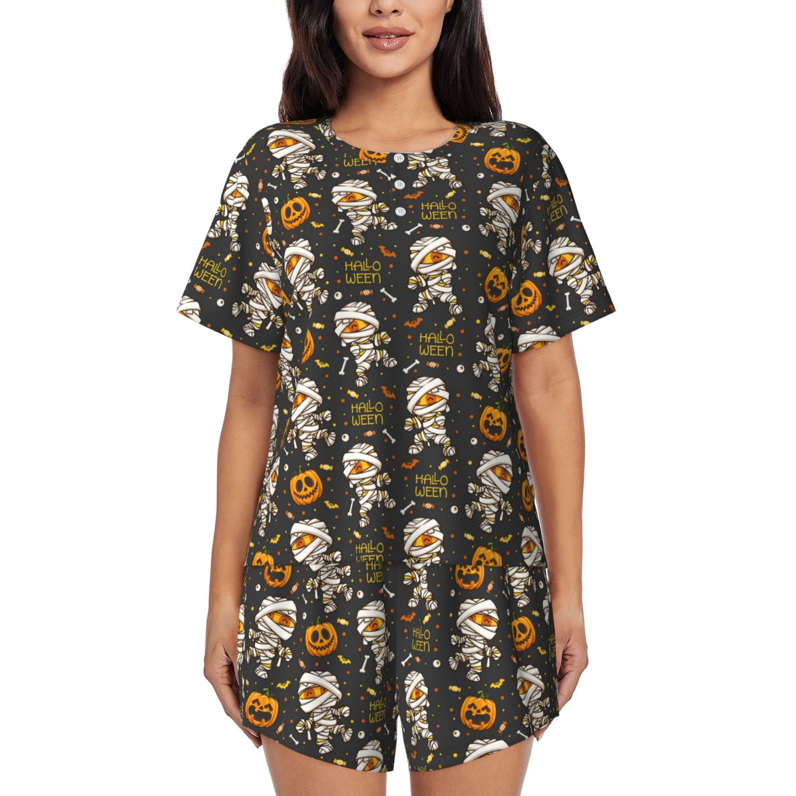 Pajamas for Women Set, cute pumpkins halloween funny PJ Lounge Sets for ...