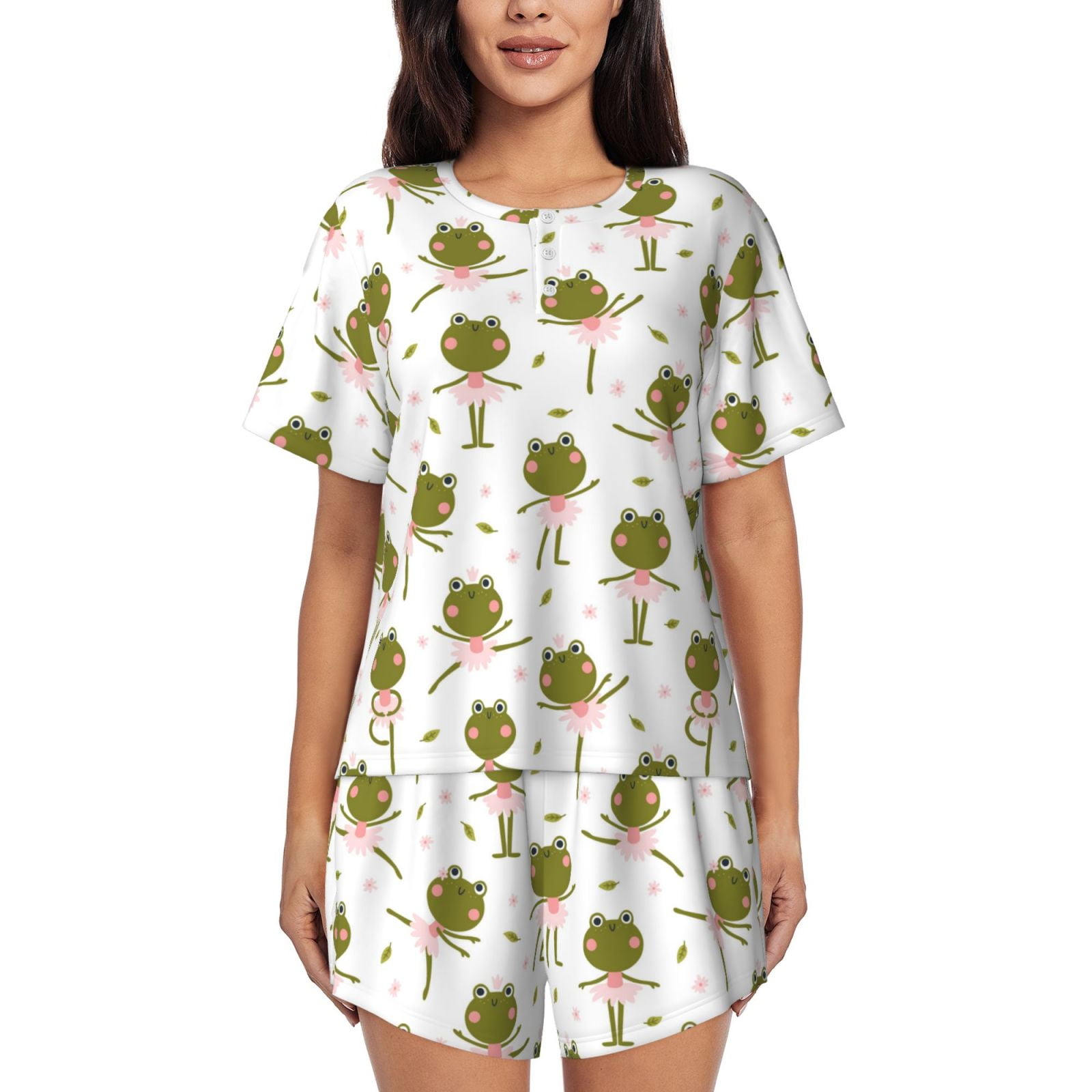 Pajamas for Women Set, frog dancing ballet funny PJ Lounge Sets for ...