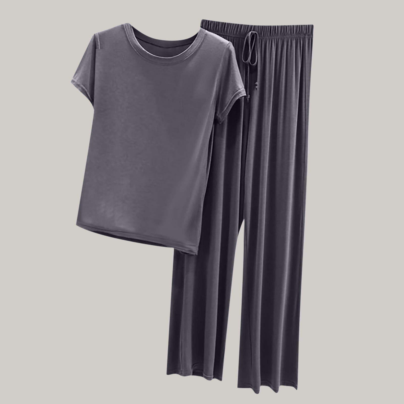 Pajamas pstuiky Pajamas for Women Set, Women Solid Color Round Neck ...