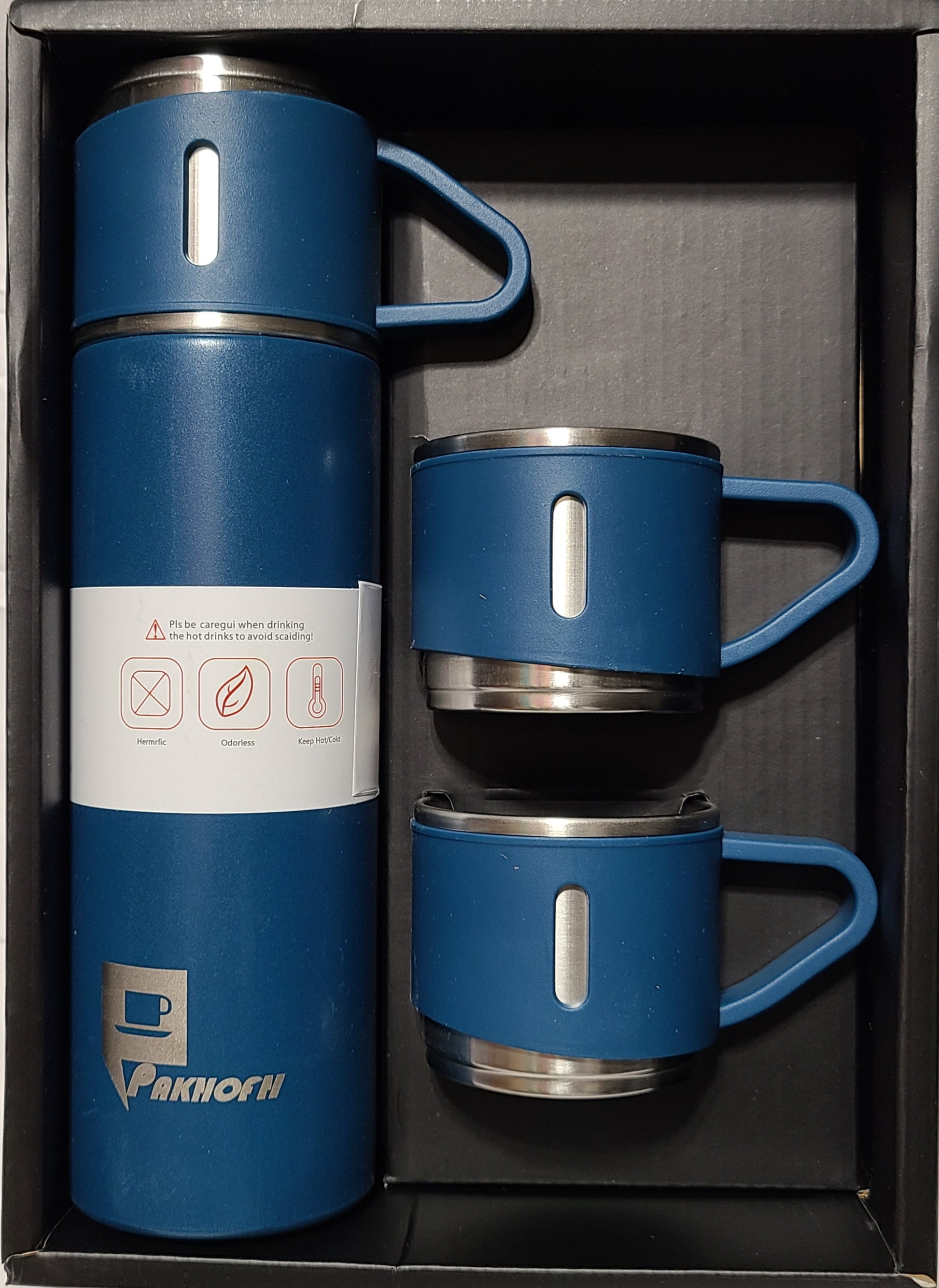 Pakhofh 500Ml (16.9oz) 304 Stainless Steel Thermos Vacuum Flask with 2 ...
