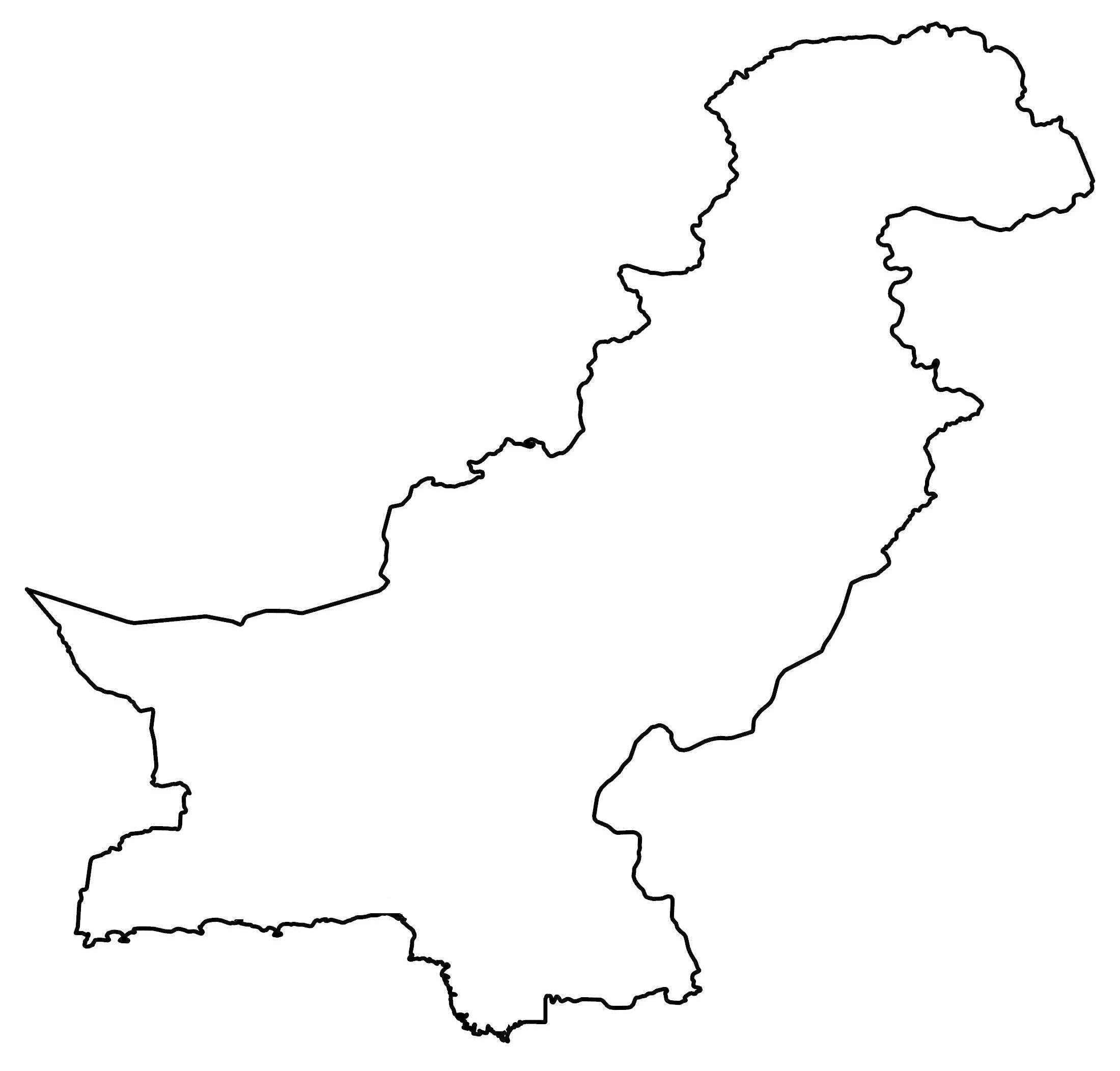 Pakistan Blank Outline Map GLOSSY POSTER PICTURE PHOTO PRINT BANNER ...