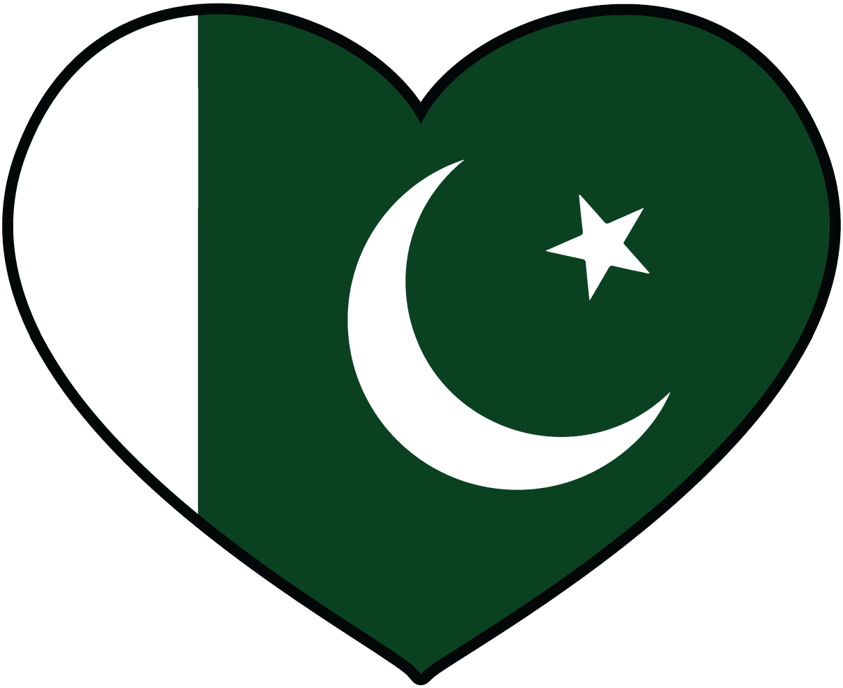 Pakistan Flag Heart Sticker Decal / Islamic Republic of Pakistan ...