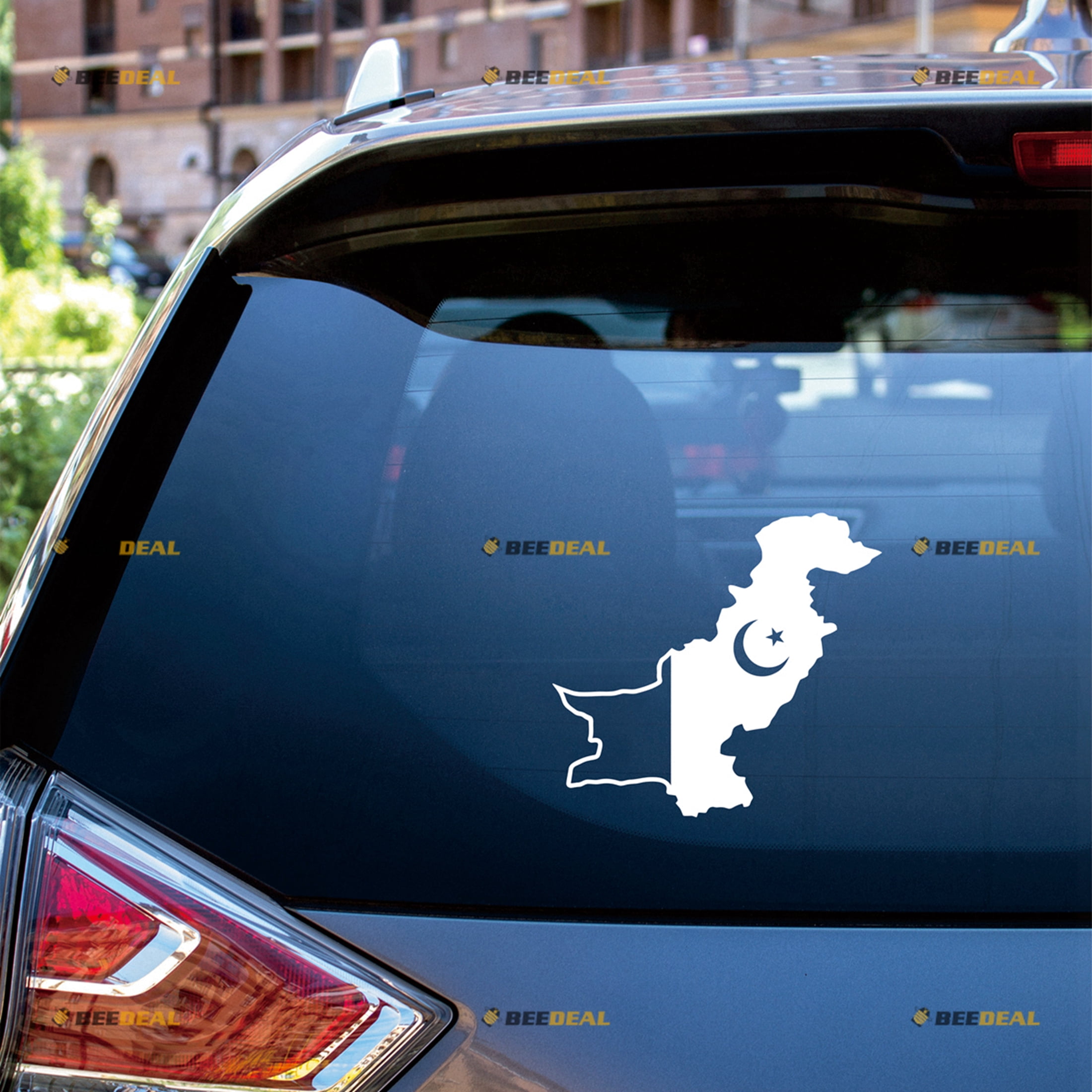Pakistan Flag Map Outline Sticker Decal Vinyl - 2 Pack White 4" - For ...