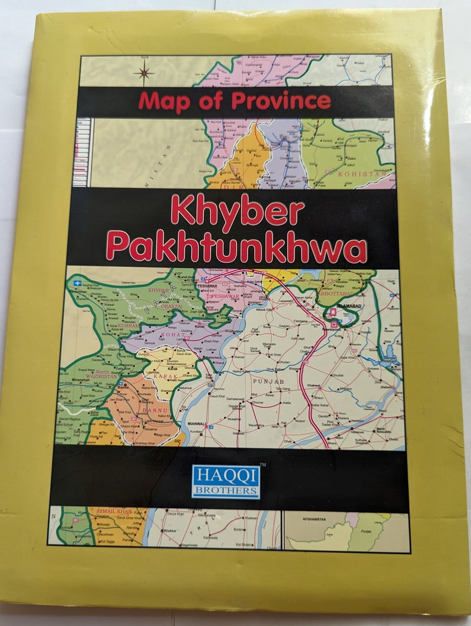Pakistan: Khyber Pakhtunkhwa Province Map / Haqqi Brothers / KP or KPK ...