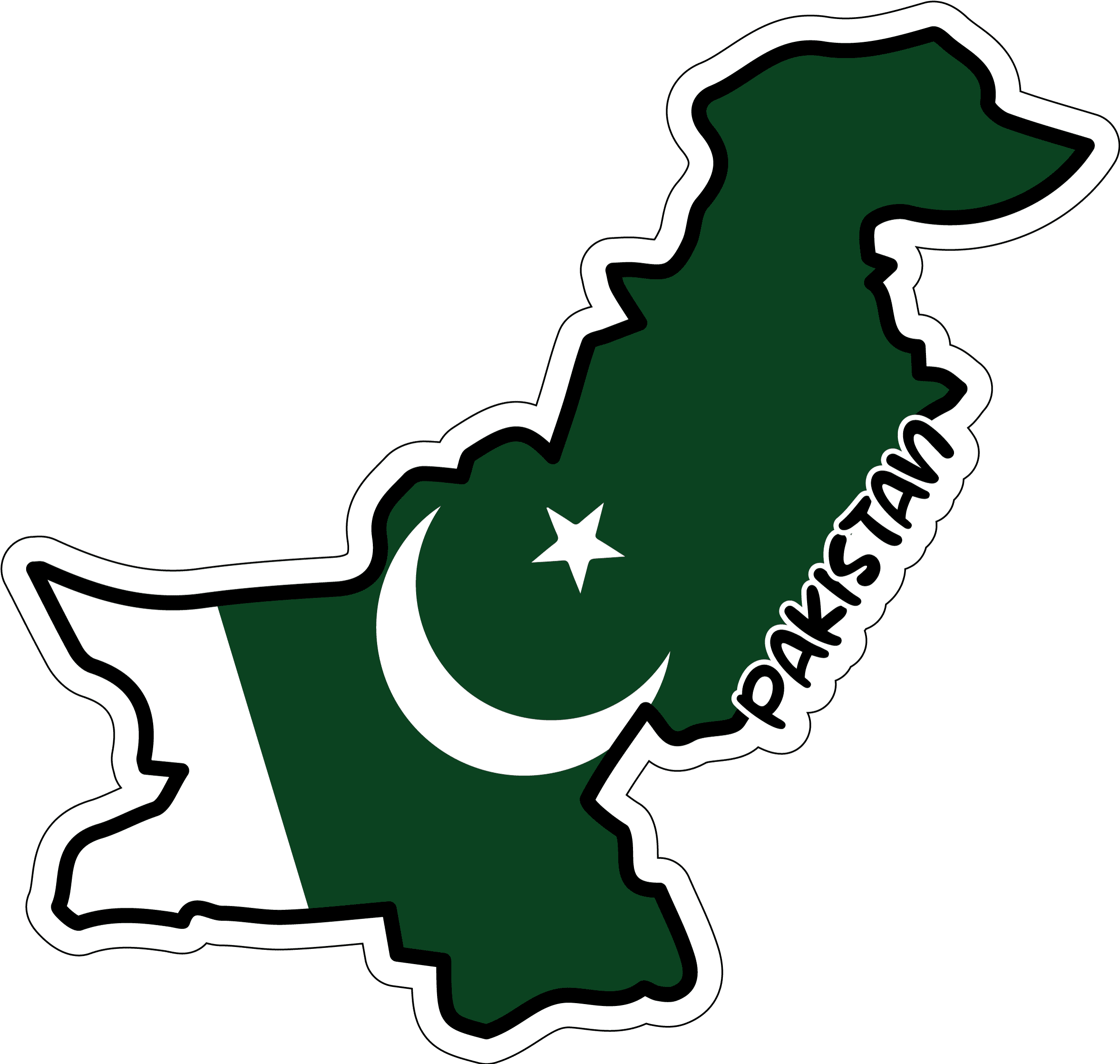 Pakistan Map Flag Sticker Decal / Islamic Republic of Pakistan ...