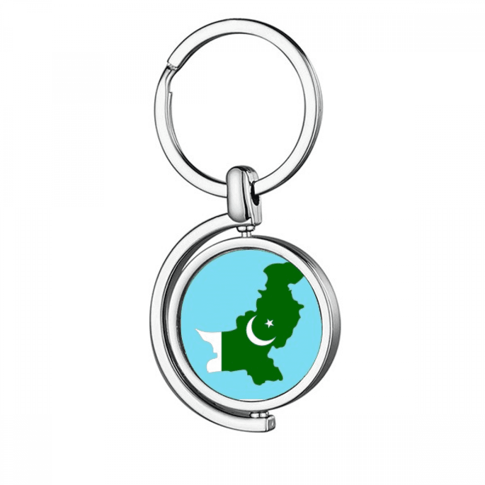 Pakistan Map Plate National Flag Country Rotating Keychain Metal ...