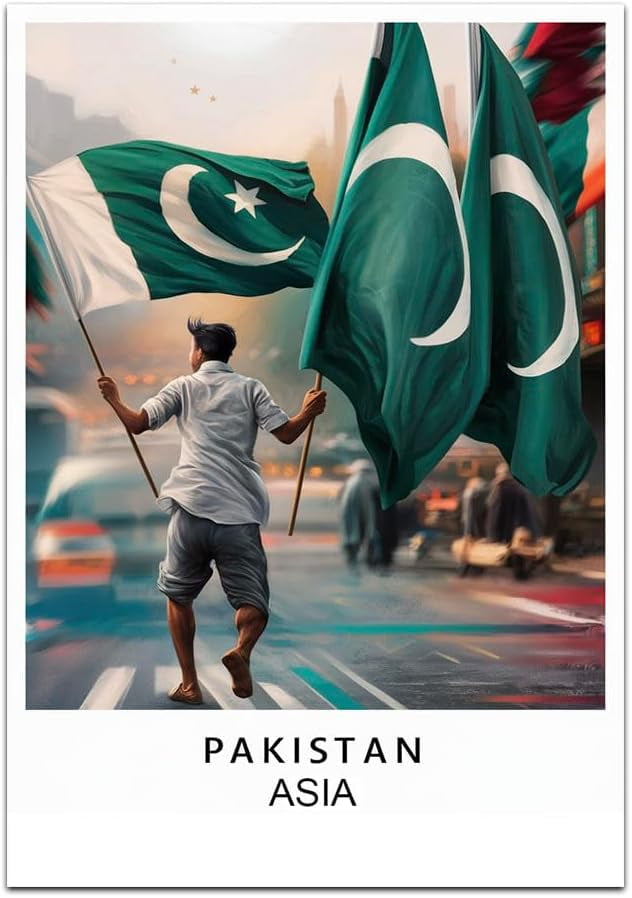 Pakistan Map Retro Style Travel Canvas, Pakistan Map Vintage Rustic ...