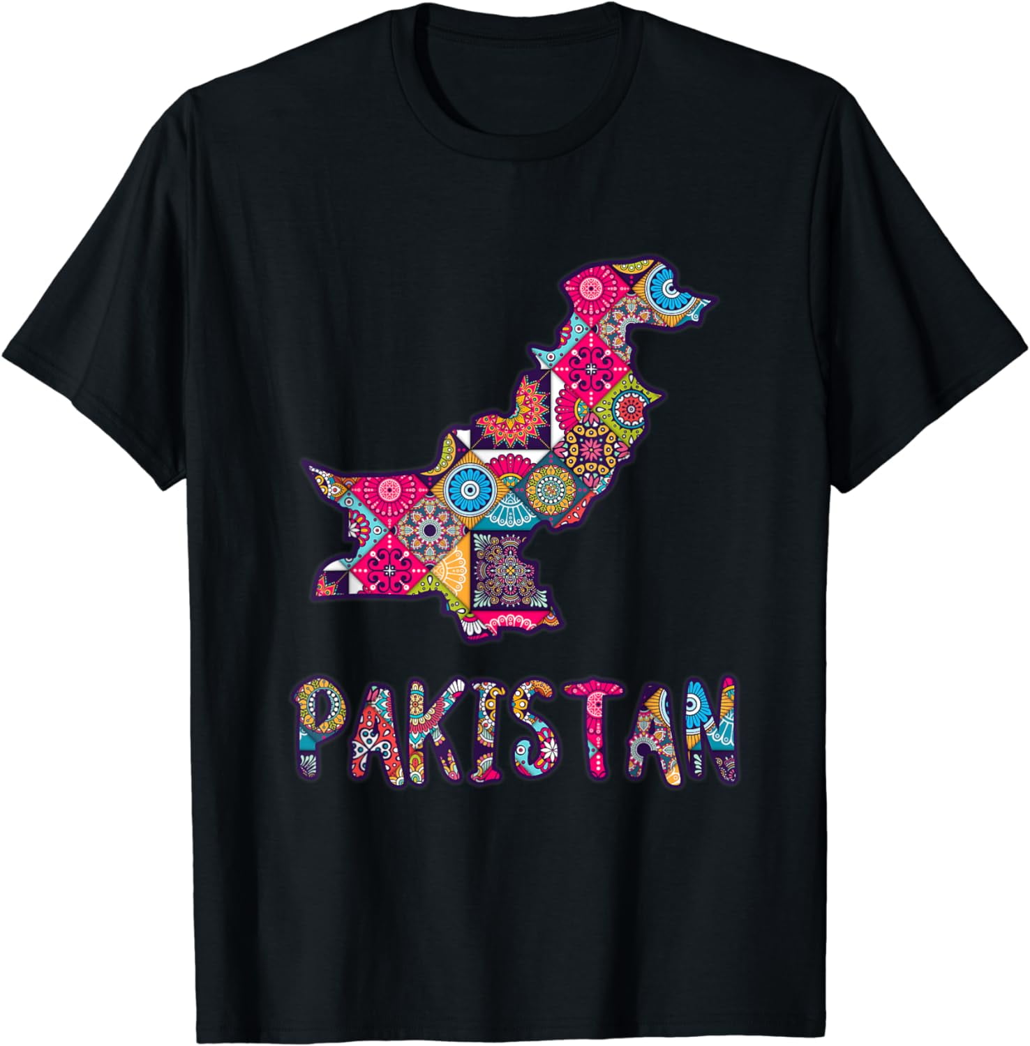 Pakistan Map filled with Pakistani truck art pattern T-Shirt - Walmart.com