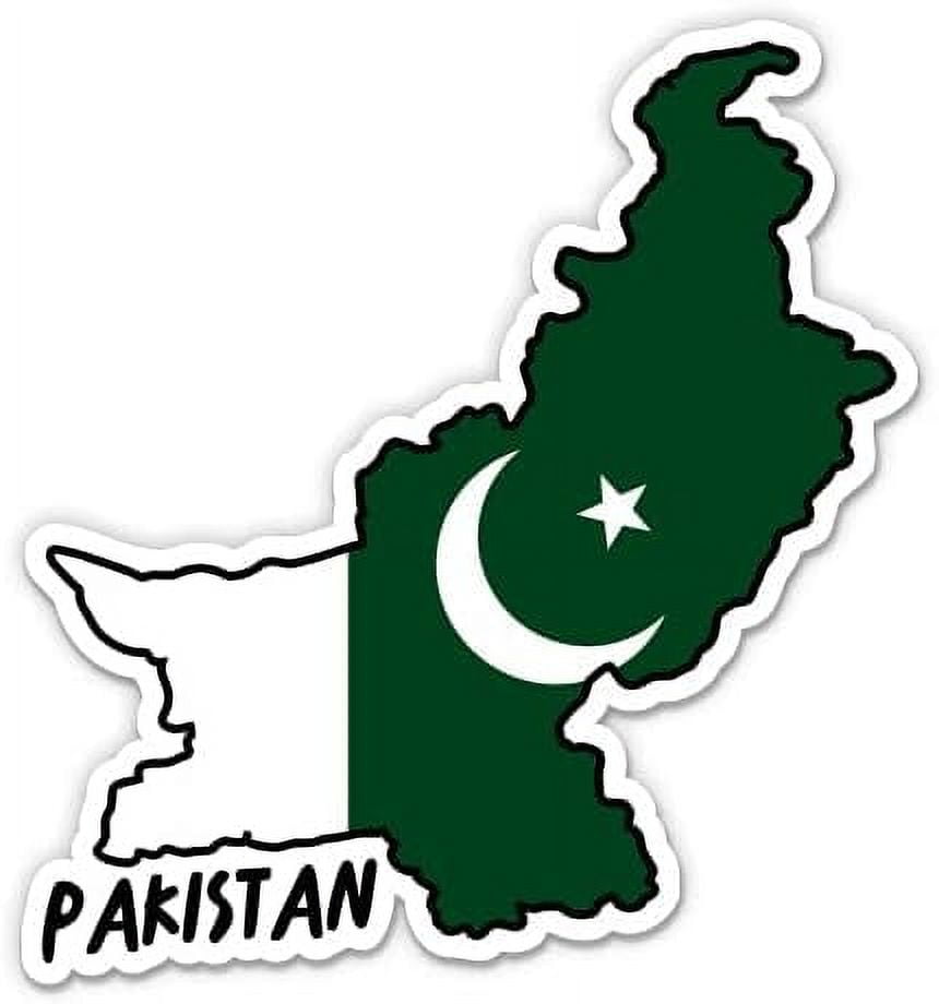 Pakistan Map with Flag - Vinyl Sticker Decal for Phone, Laptop, Water ...