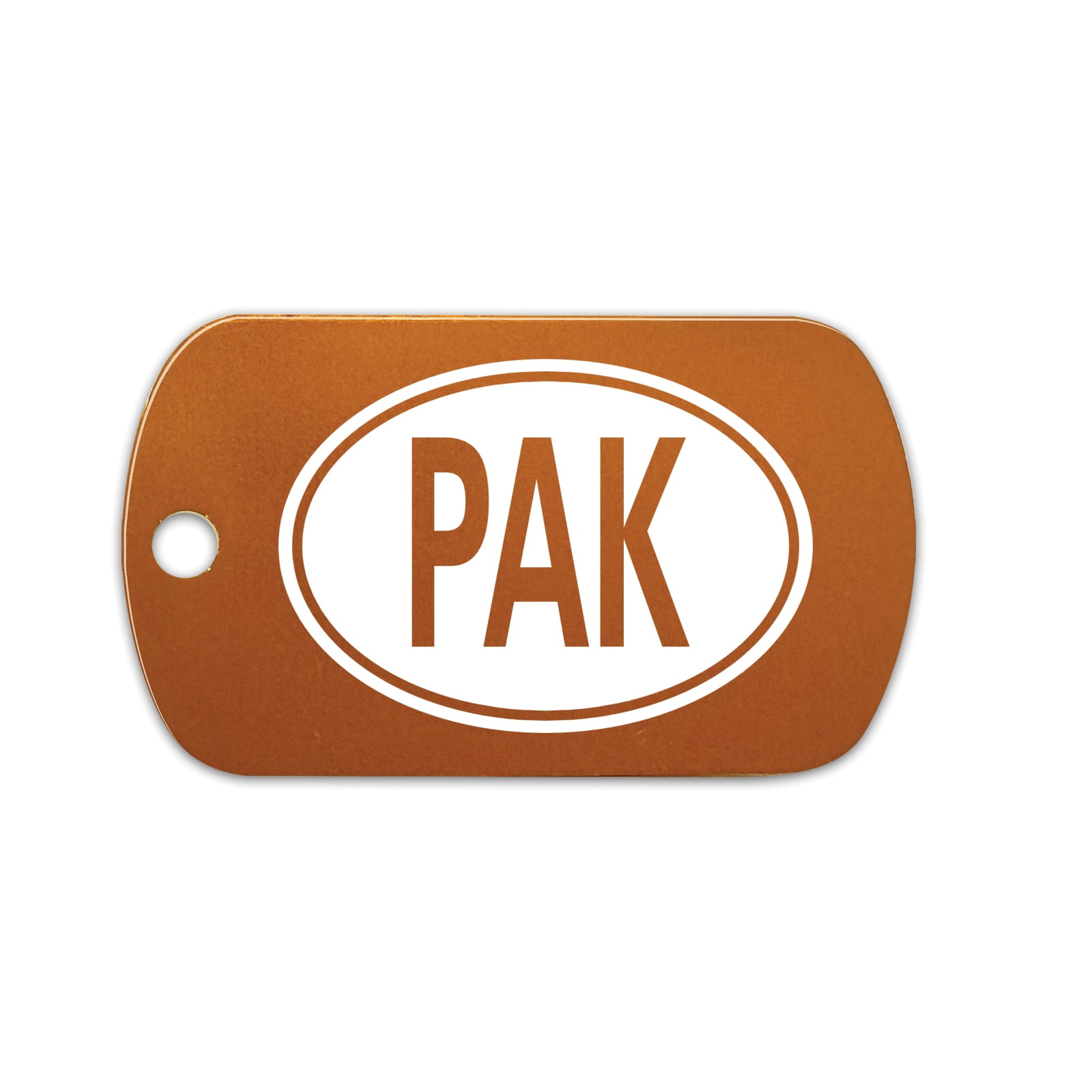 Pakistan Oval GI Dog Tag Aluminum Keychain country code pak - Orange ...
