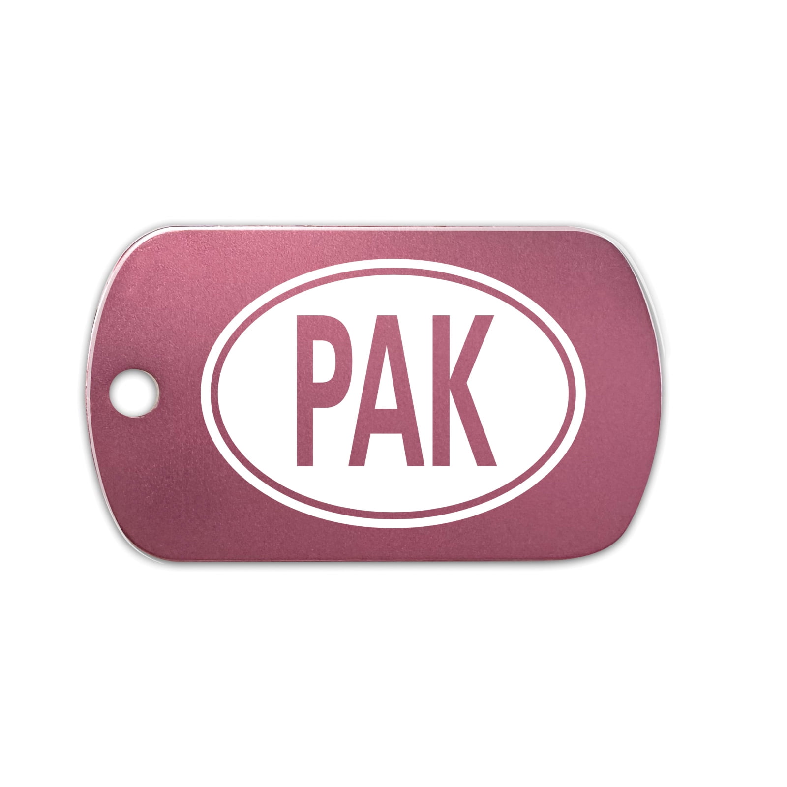 Pakistan Oval GI Dog Tag Aluminum Keychain country code pak - Pink ...