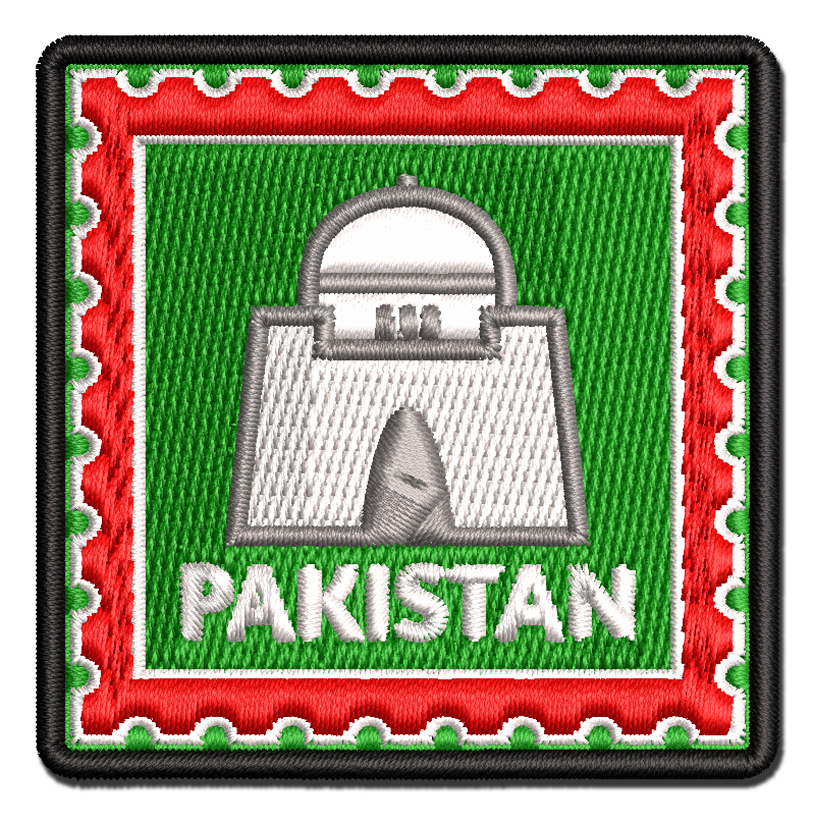 Pakistan Travel Mazar-e-Quaid Jinnah Mausoleum Applique Multi-Color Embroidered Hook & Loop ...