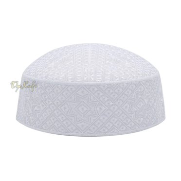 Pakistani Muslim Kufi Hat Gray Light Brown Black Embroidery Diamond ...
