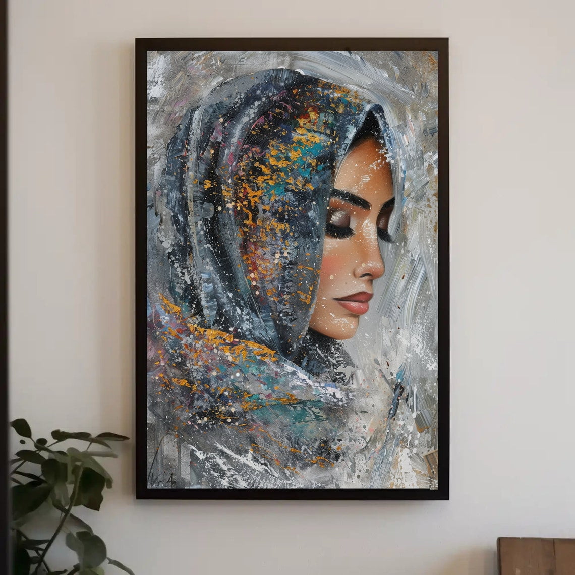Pakistani Muslim Woman Abstract Painting - Pakistan Wall Art - Pakistan ...
