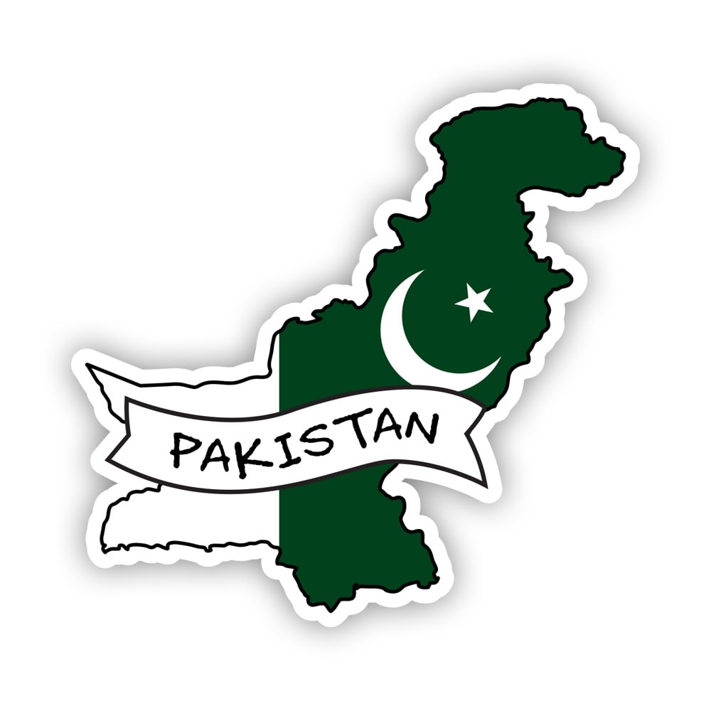 Pakistani Shaped Pakistan Flag Sticker Decal - Self Adhesive Vinyl ...