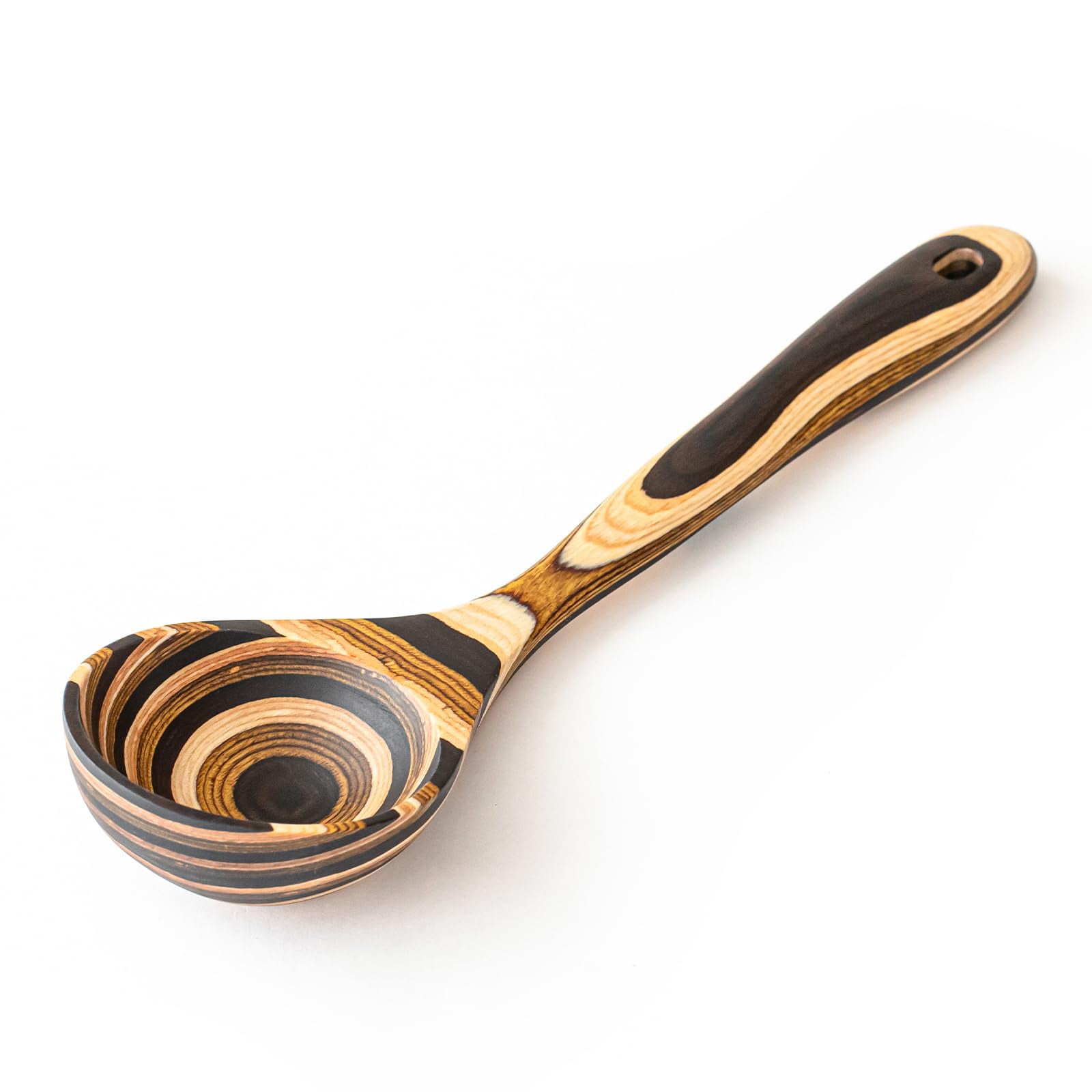 Pakkawood Deep Soup Ladles, 10.6 Inch Big Wooden Ladle For Cooking ...