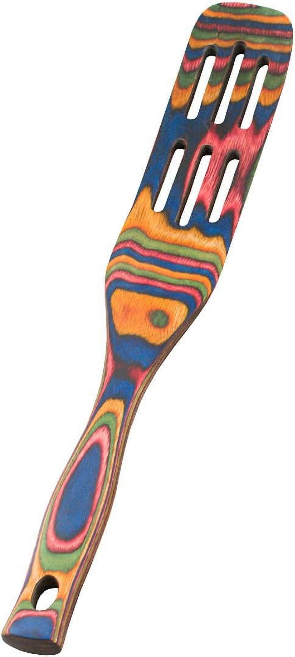 Pakkawood Spurtle - 13 Inch Rainbow Slottled Spurtle Pakkawood Utensils ...