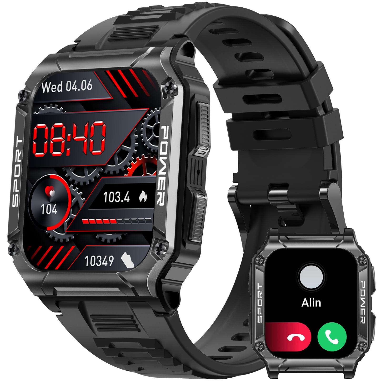 Pakrys NX6 Smart Watch for Men 1.95'' Smart Watch (Answer/Make Calls ...