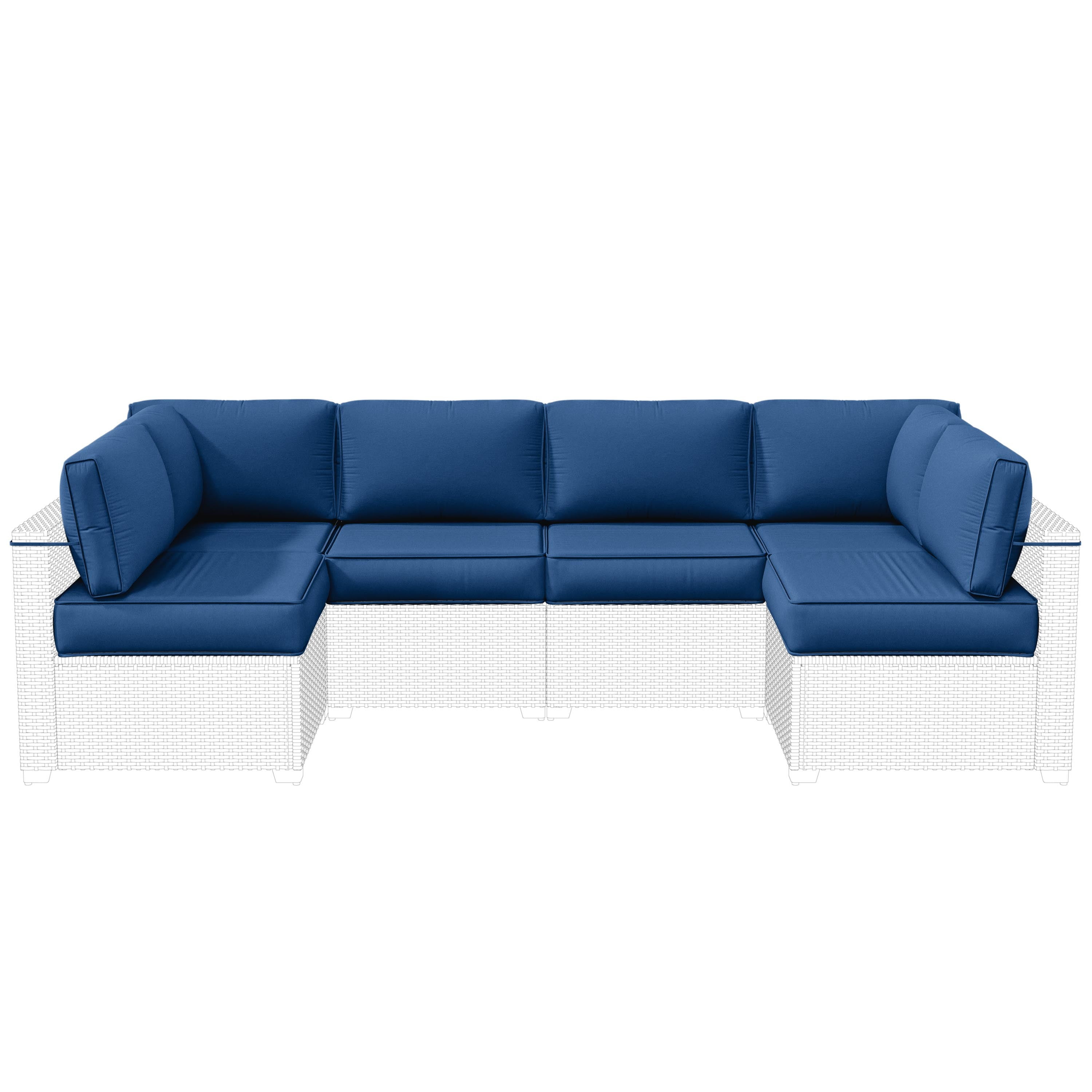 Pakunoda 14 Pieces Outdoor Replacement Cushions, 5” High-Density Foam ...
