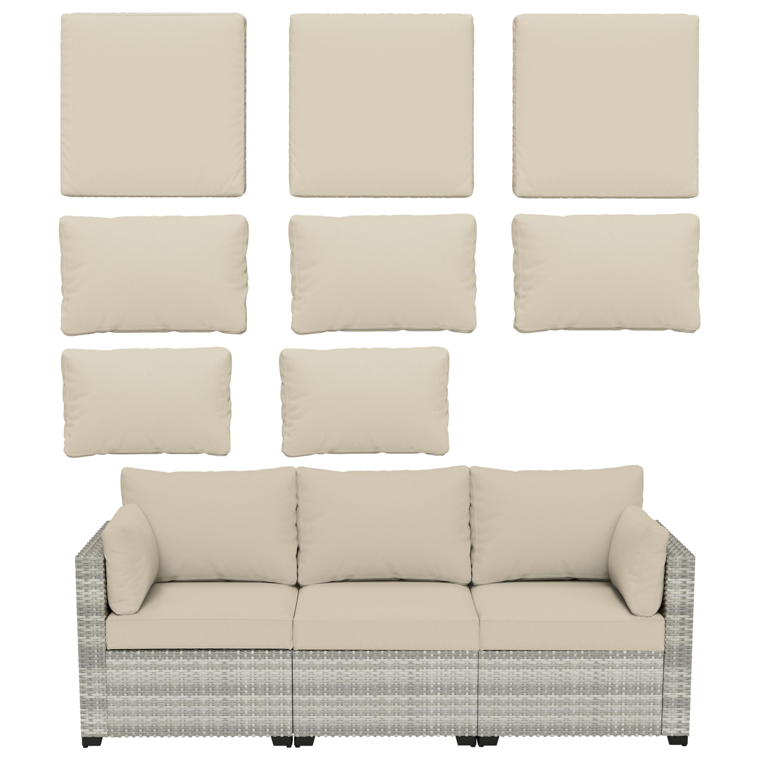 Pakunoda 8 pcs Outdoor Cushion Slipcovers Outdoor Patio Cushions Covers ...