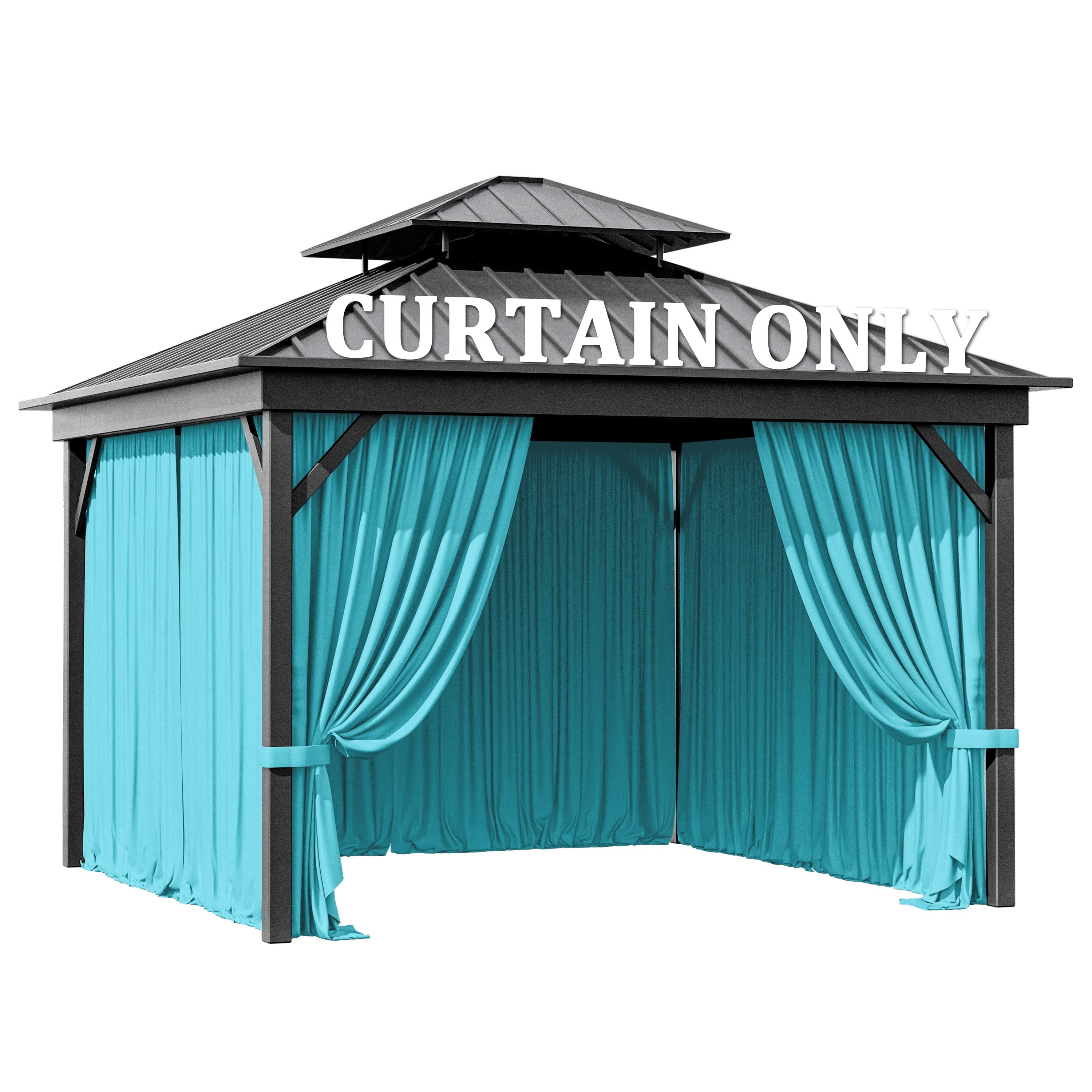 Pakunoda 10' X 10' Gazebo Universal Replacement Privacy Curtains ...