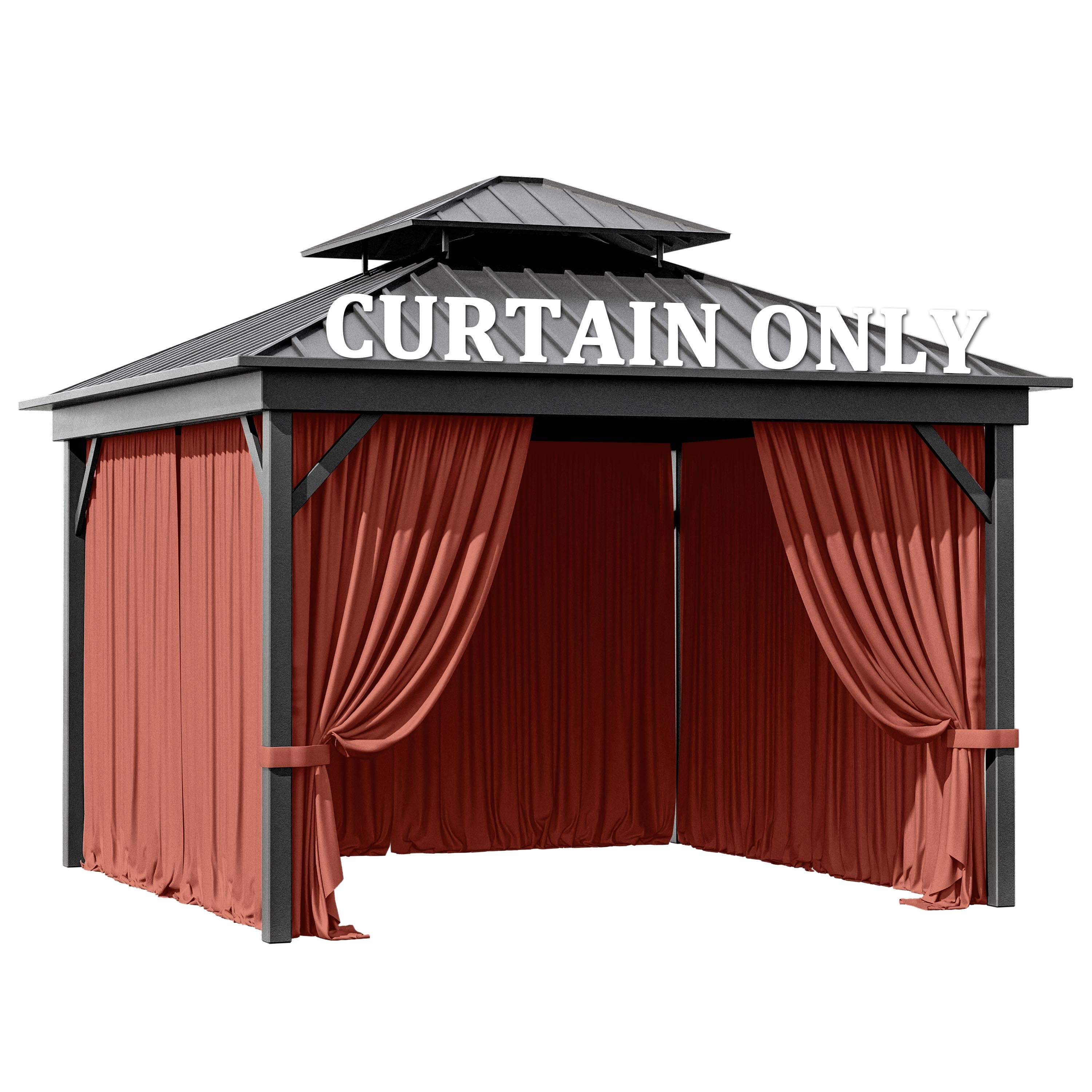 Pakunoda 10' X 10' Gazebo Universal Replacement Privacy Curtains ...