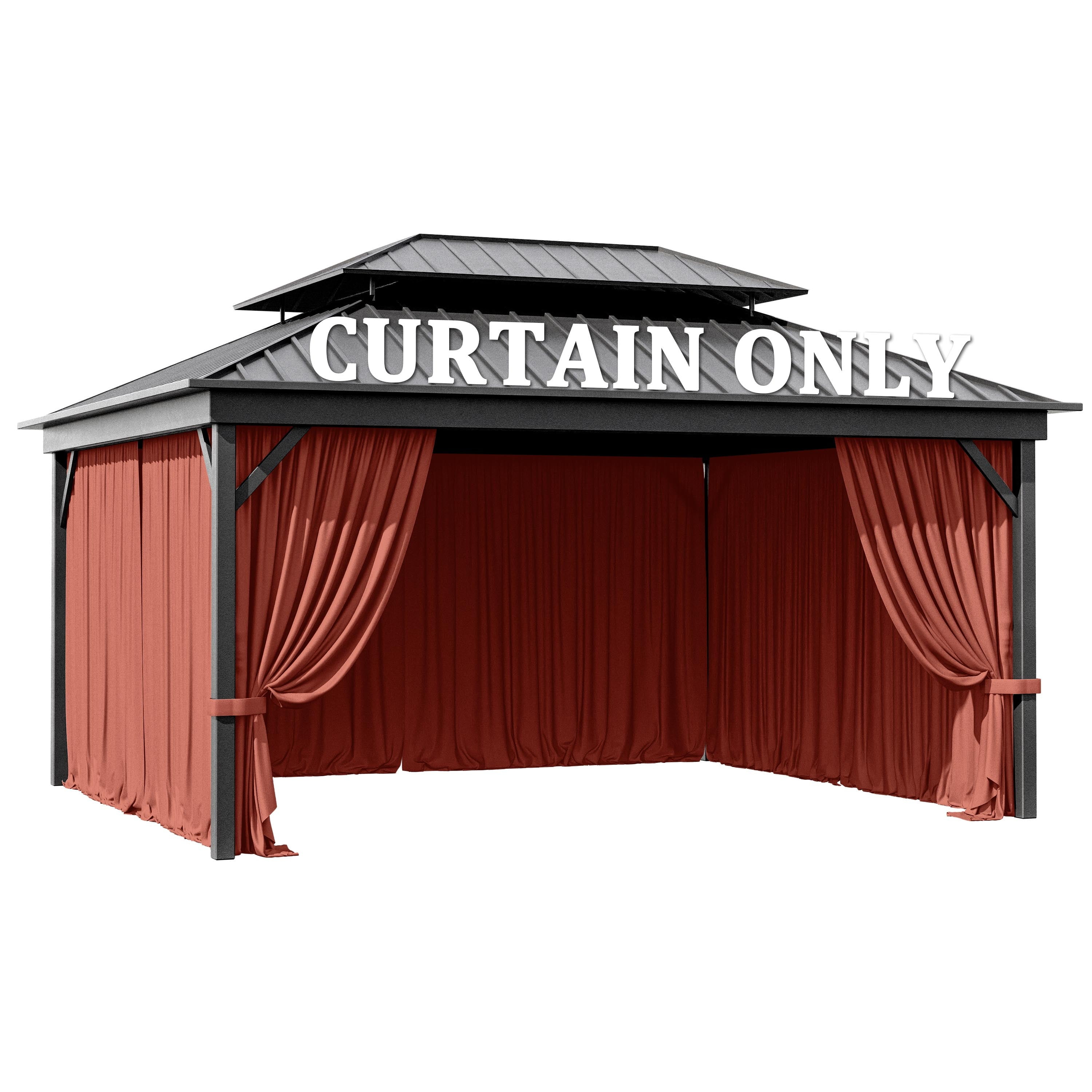 Pakunoda 12' X 14' Gazebo Universal Replacement Privacy Curtains ...