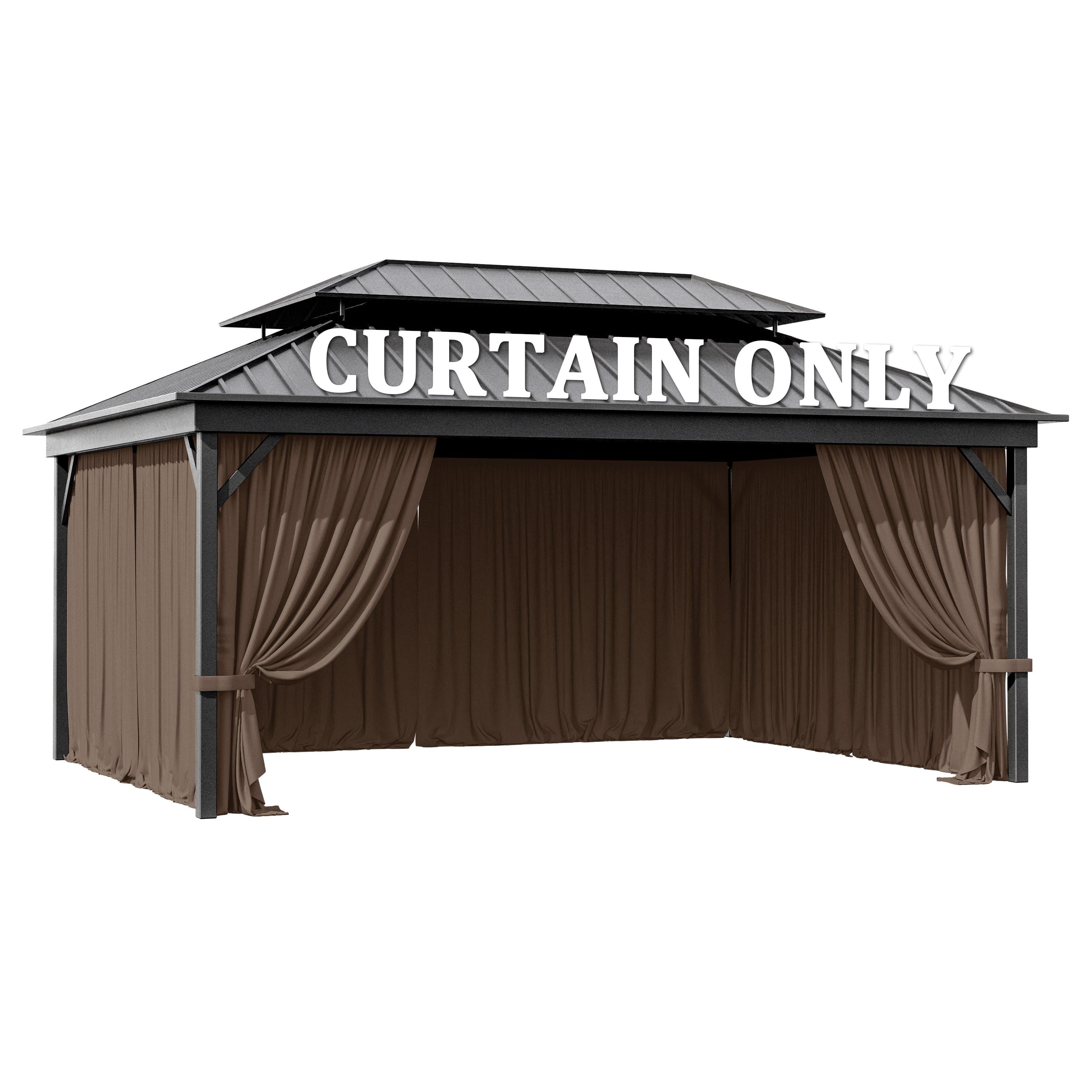 Pakunoda 12' X 16' Gazebo Universal Replacement Privacy Curtains ...