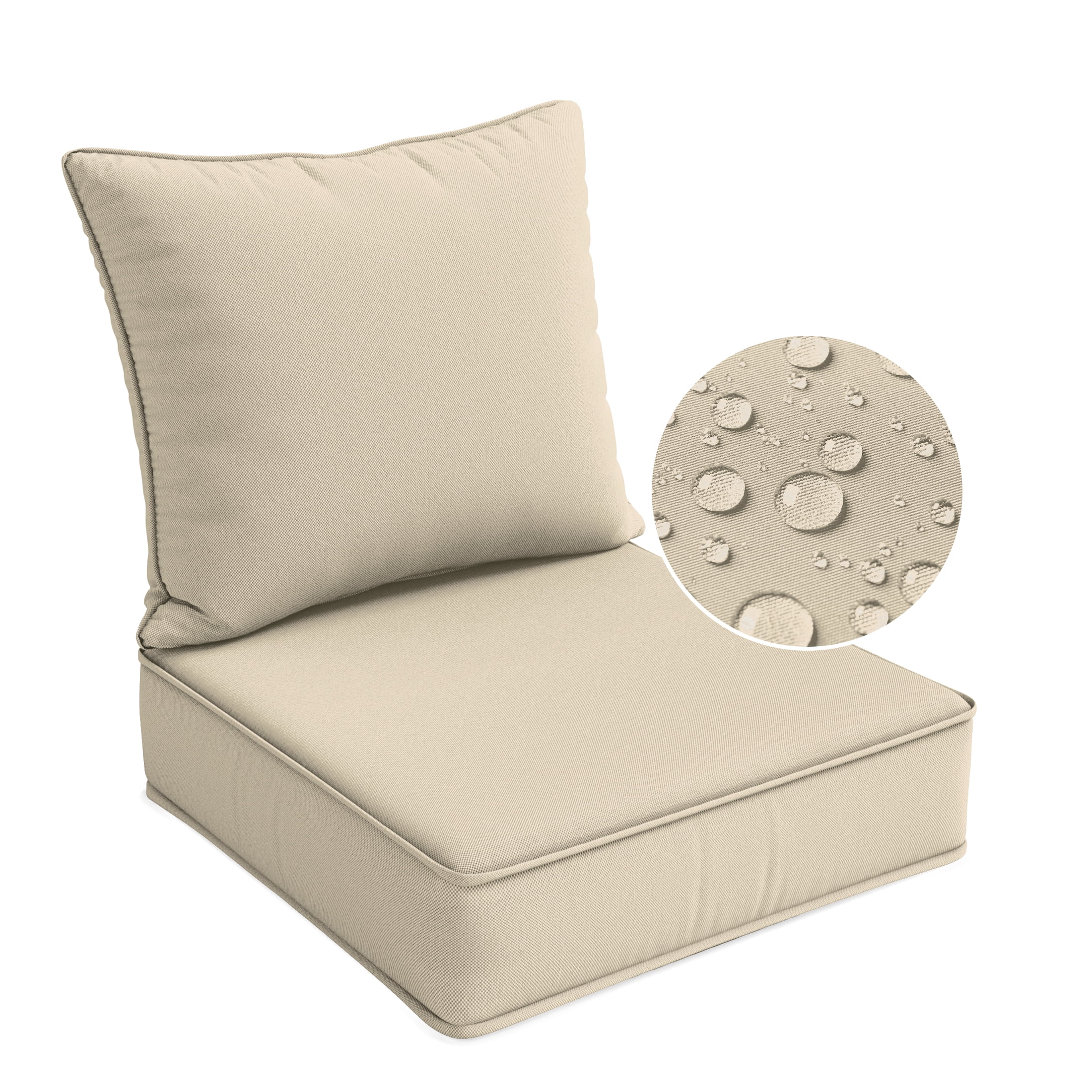 Pakunoda Outdoor Deep Seat Cushion Set for Patio Furniture, Waterproof ...