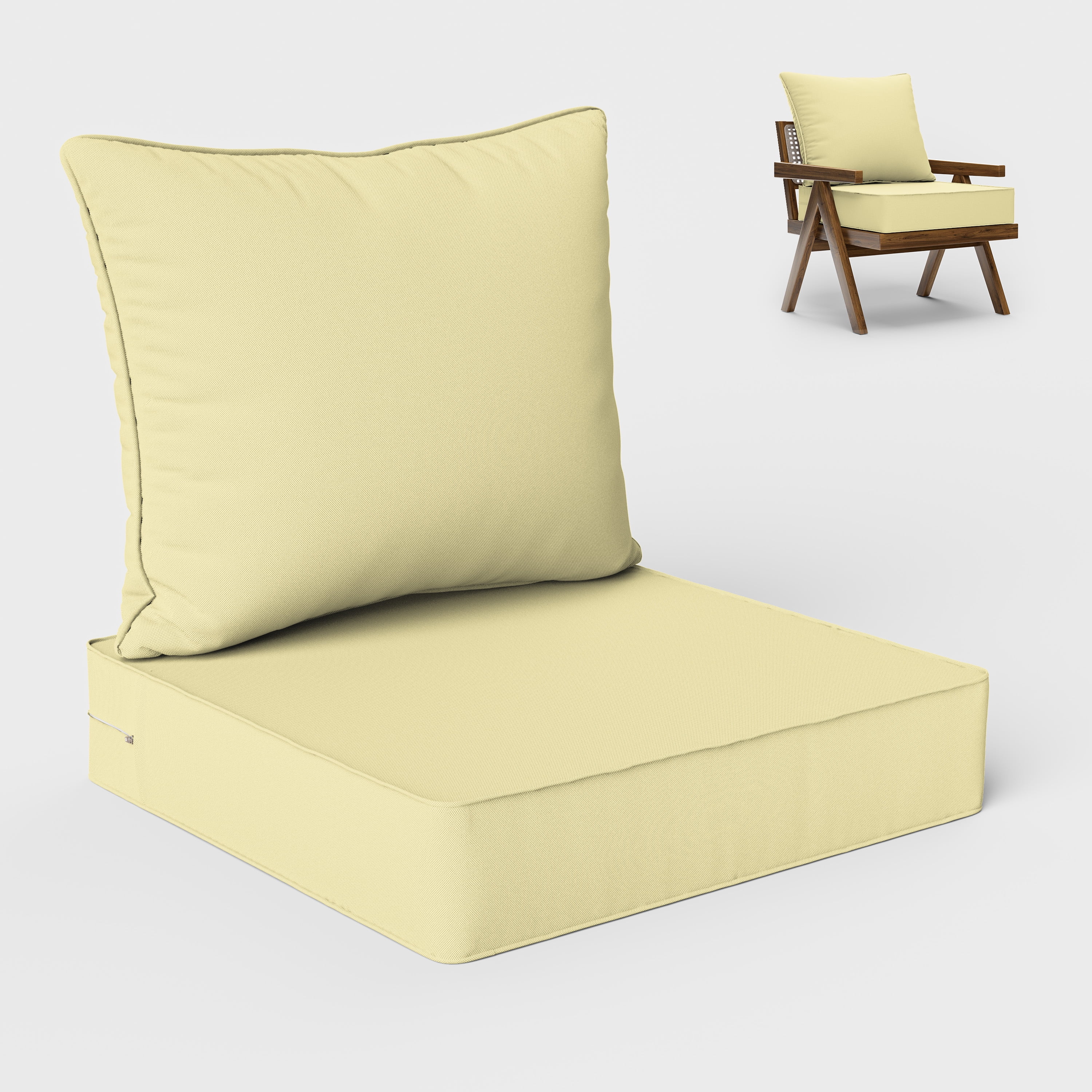 Pakunoda Outdoor Deep Seat Cushion Set for Patio Furniture, Waterproof ...