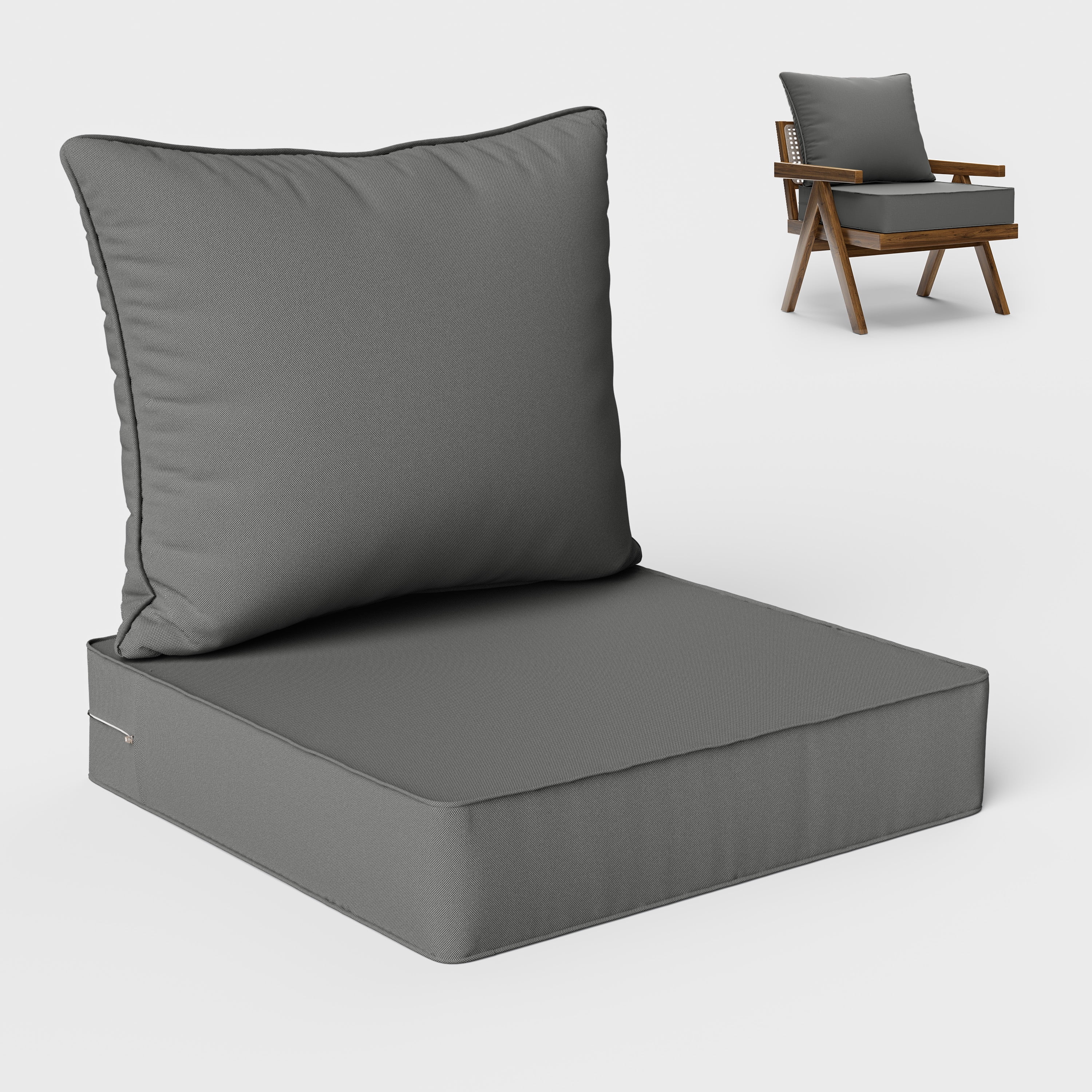 Pakunoda Outdoor Deep Seat Cushion Set for Patio Furniture, Waterproof ...