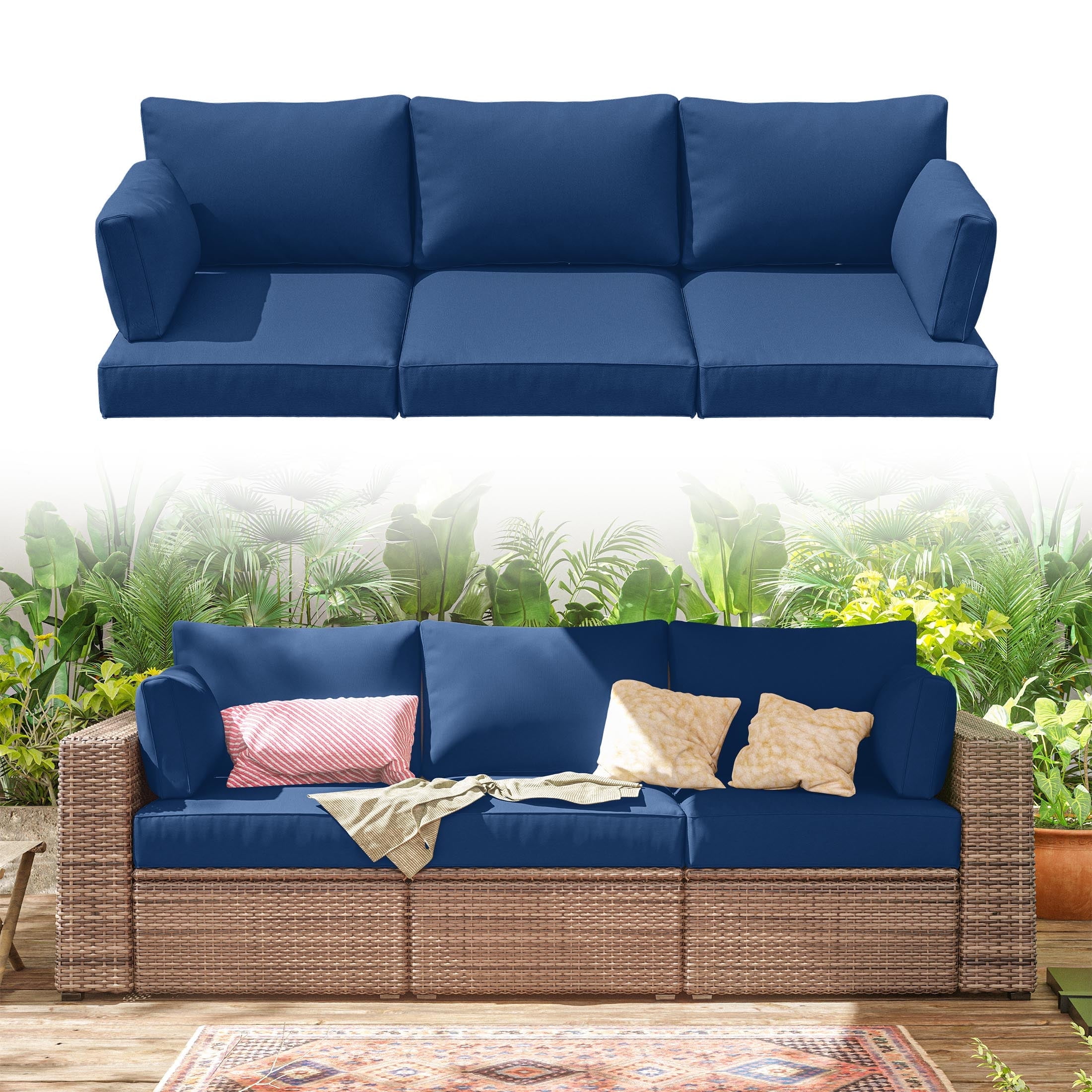 Pakunoda Outdoor Waterproof Patio Furniture Replacement Cushions, 4 ...