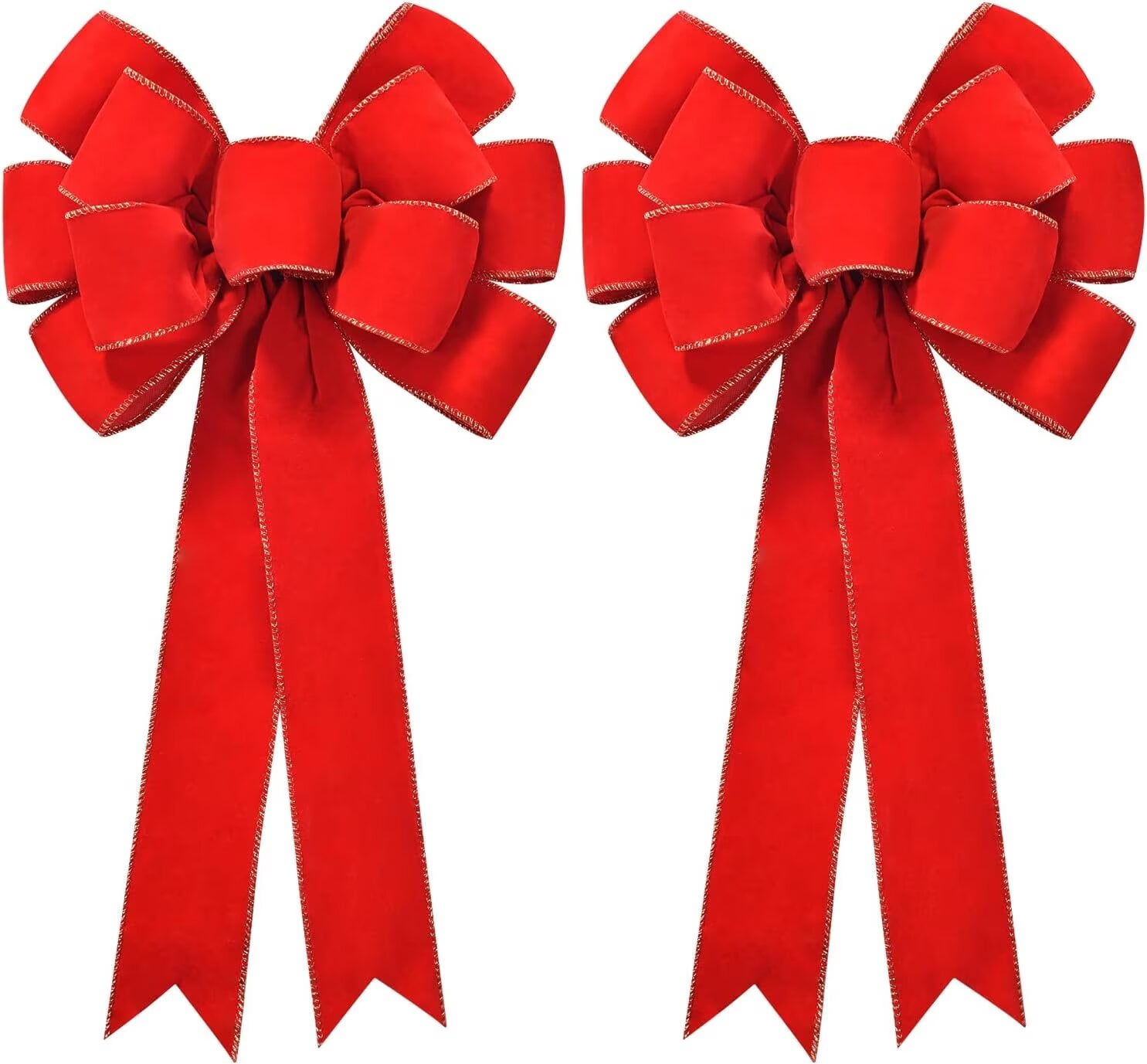 Pakyozj 2 Pack Red Christmas Bows Outdoor Decorations,10.6x19.7in Large ...
