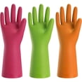 Pakyozj 3 Pairs Rubber Cleaning Gloves for Household - Reusable ...