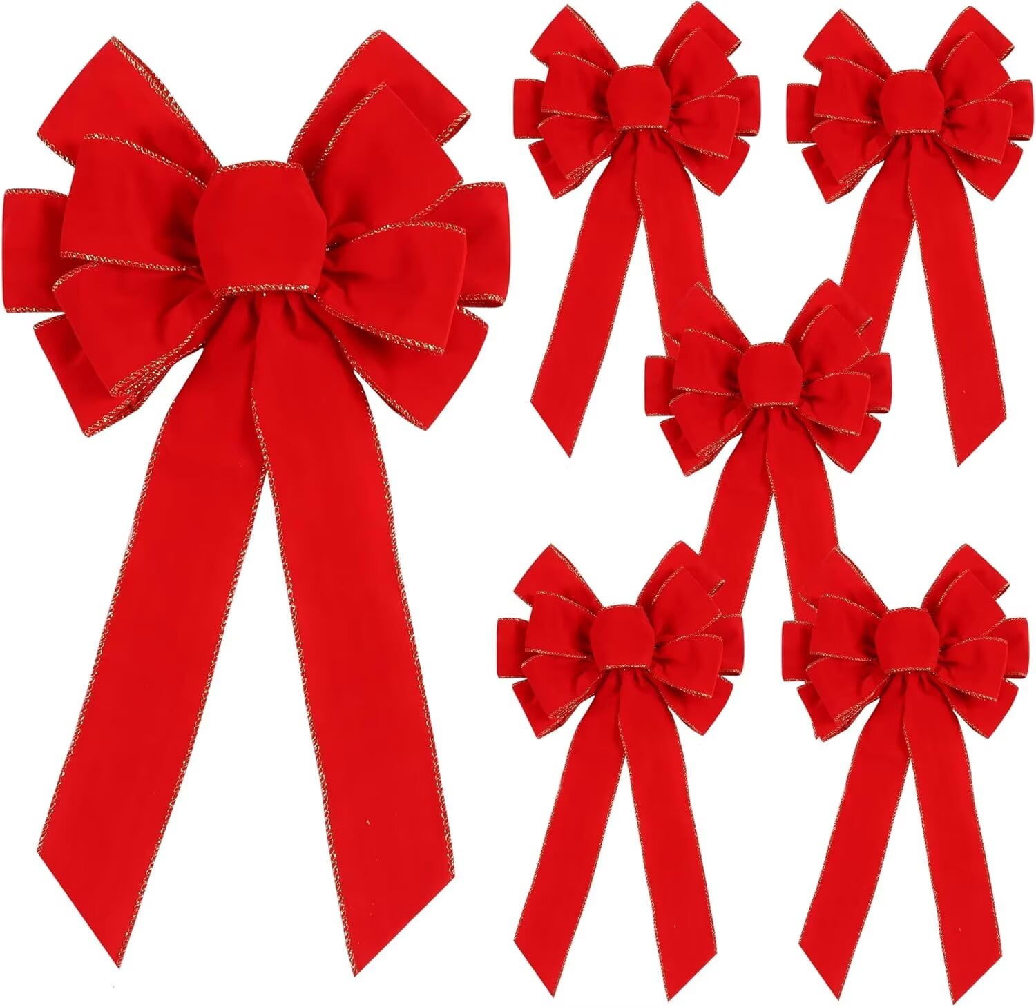Pakyozj 6Pack Red Christmas Bows Outdoor Decorations,12”x20” Large ...