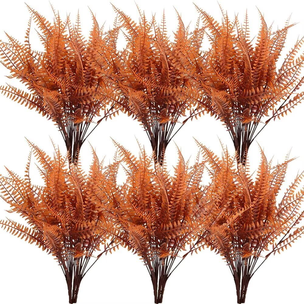 Pakyozj Fall Plants Artificial Ferns for Outdoors Fake Fern Plants Faux ...