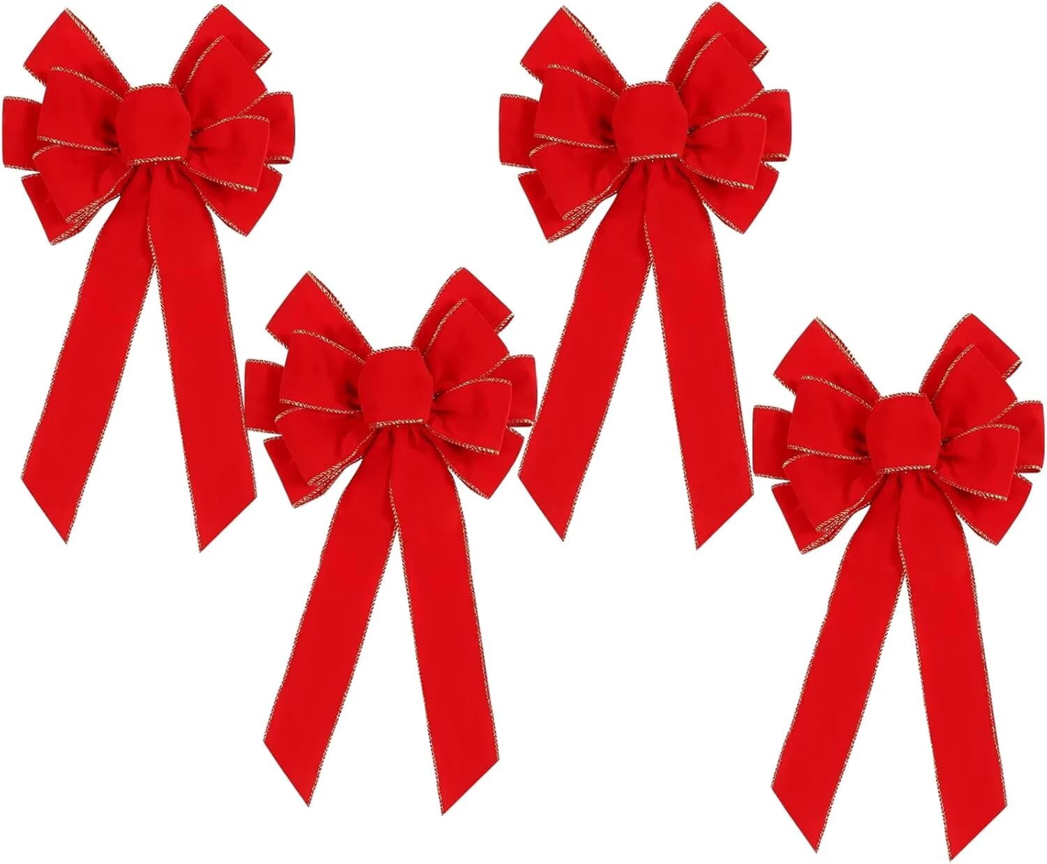 Pakyozj Red Christmas Bows Decorations 12” X 20” Big Red Velvet Ribbon ...