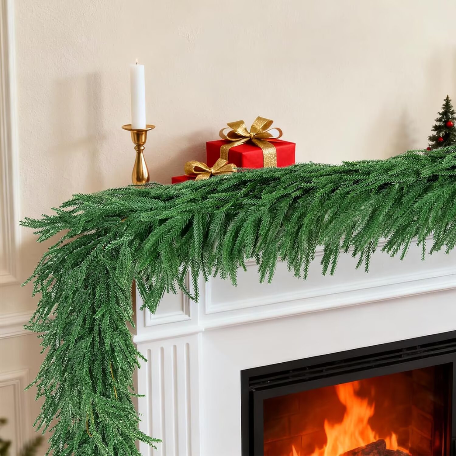 Pakyozj6FT Norfolk Pine Garland Artificial, Realistic Christmas ...
