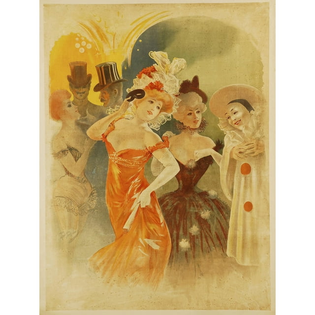 Pal Costume Ball Scene Masquerade Advert Extra Large Art Print Wall ...