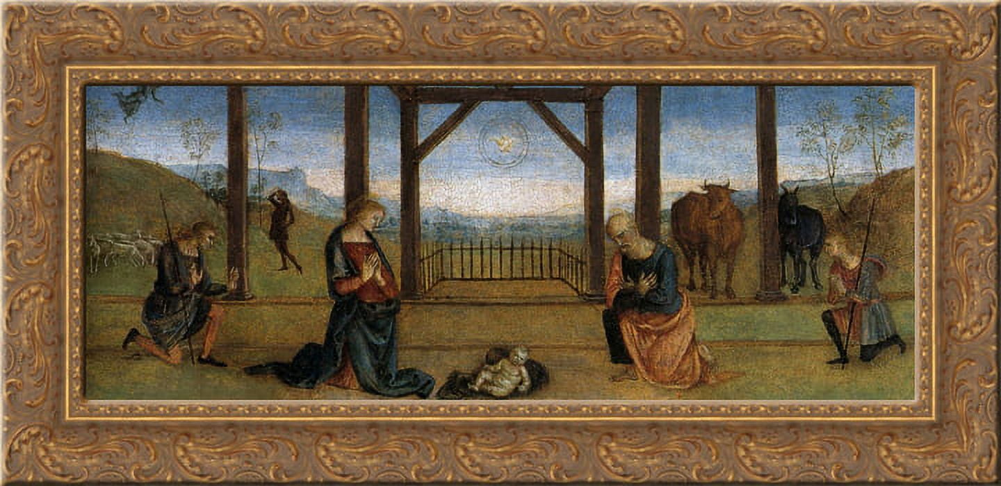 Pala di Corciano (Nativity) 24x15 Gold Ornate Wood Framed Canvas Art by ...