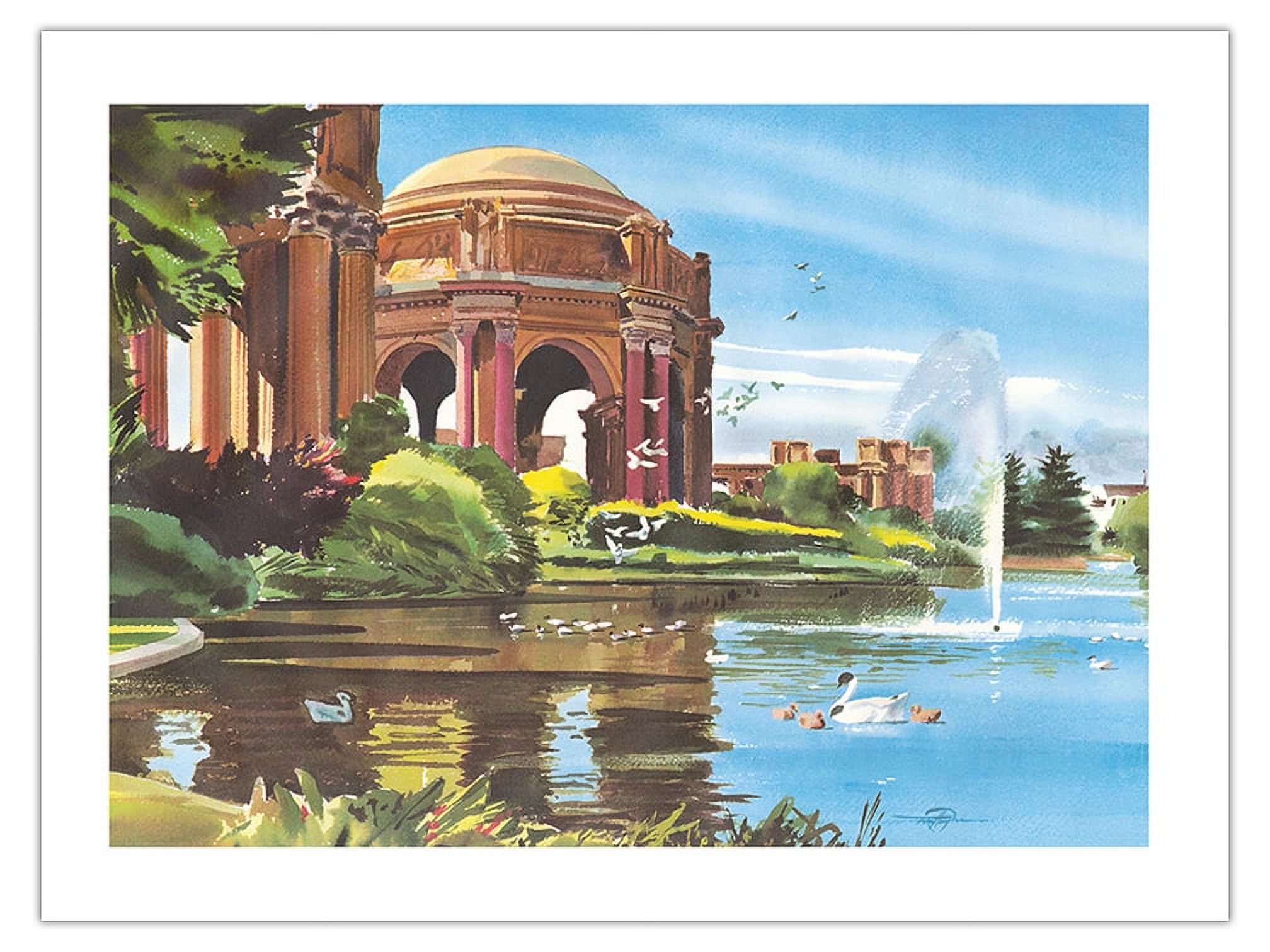 Palace of Fine Arts San Francisco - United Air Lines - Vintage Airline ...