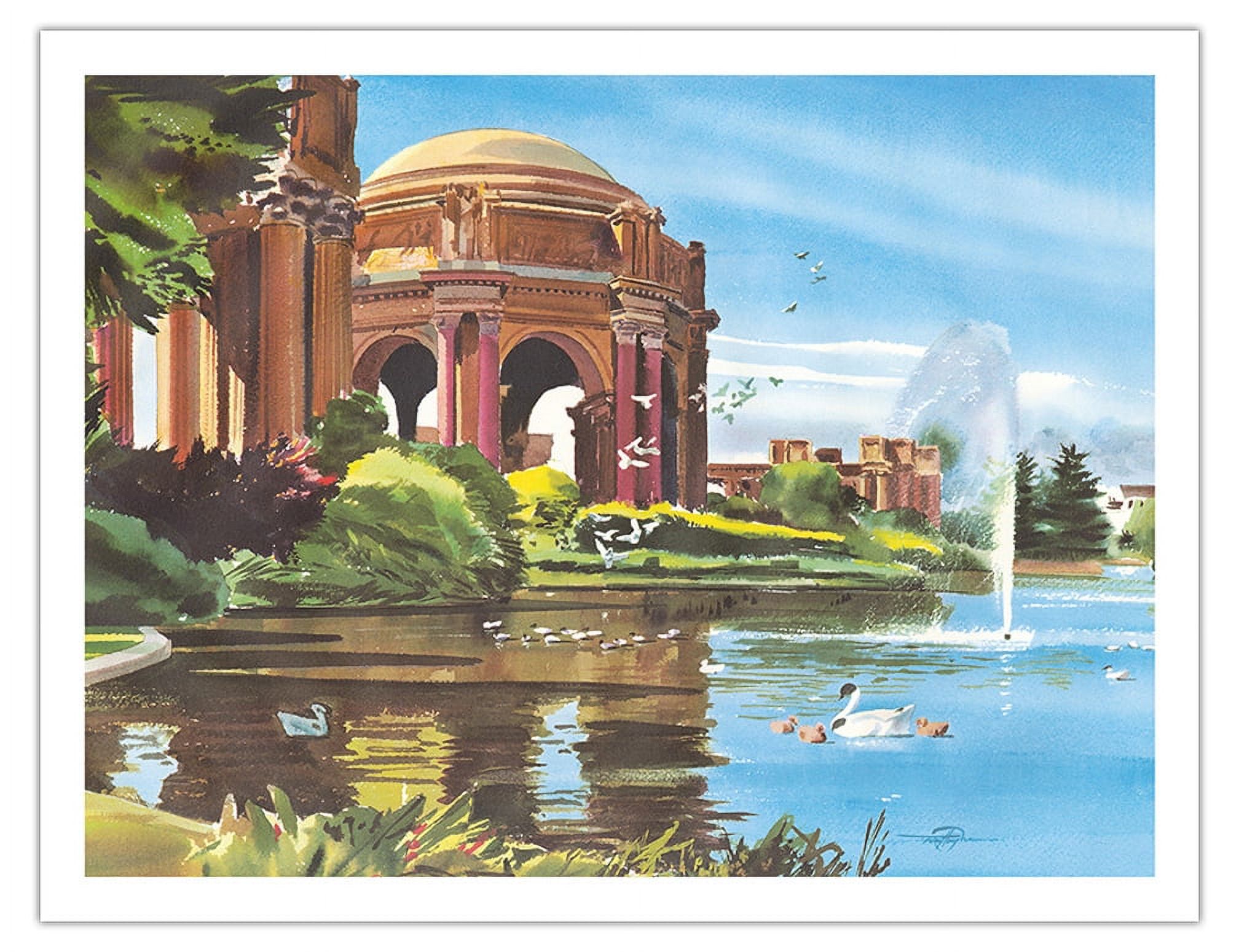 Palace of Fine Arts San Francisco - United Air Lines - Vintage Airline ...