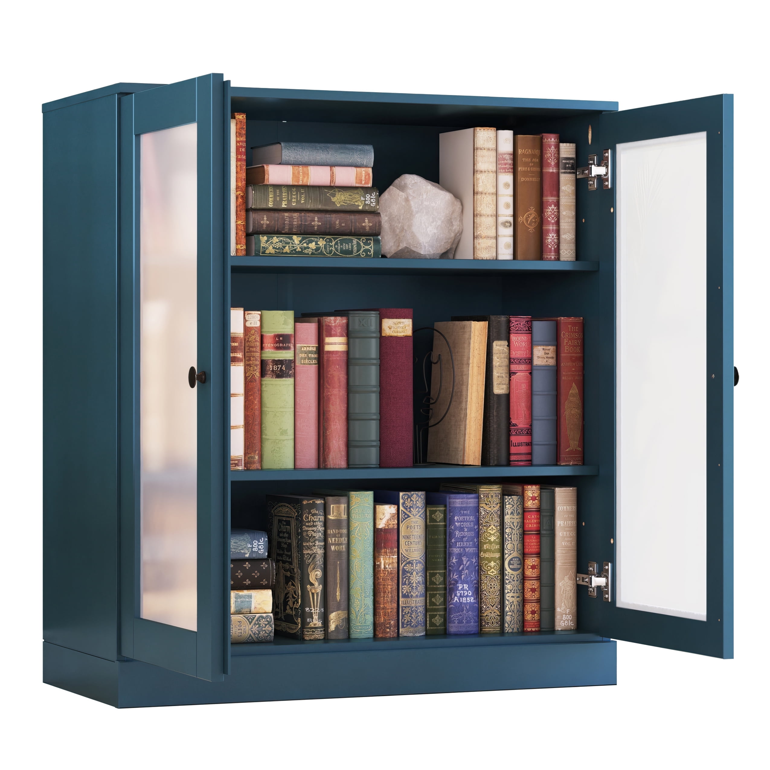 Palace Imports 100% Solid Wood 3-shelf Bookcase with Adjustable Shelves ...